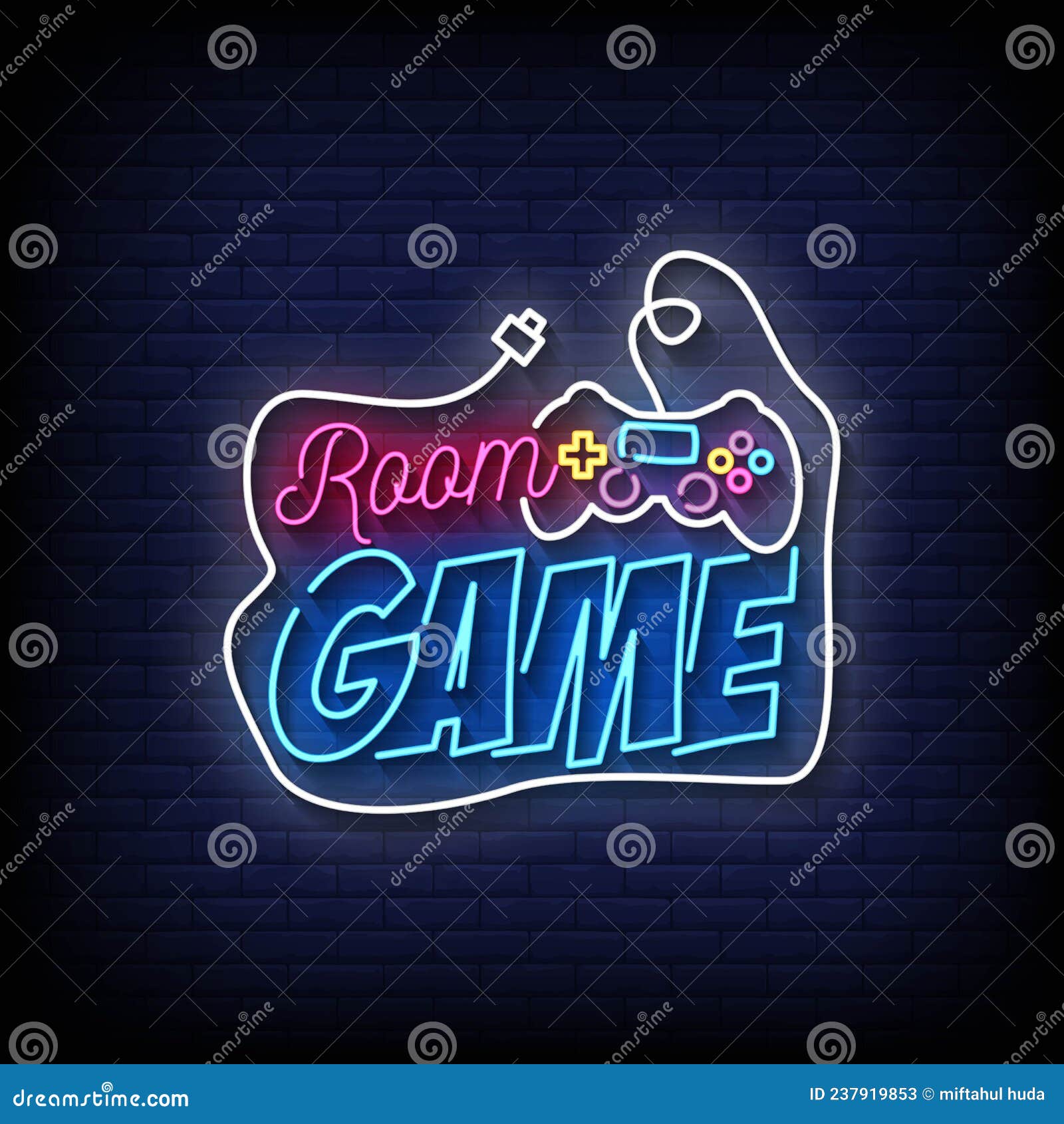 Game Room Neon Signs Style Text Vector Stock Vector - Illustration of ...