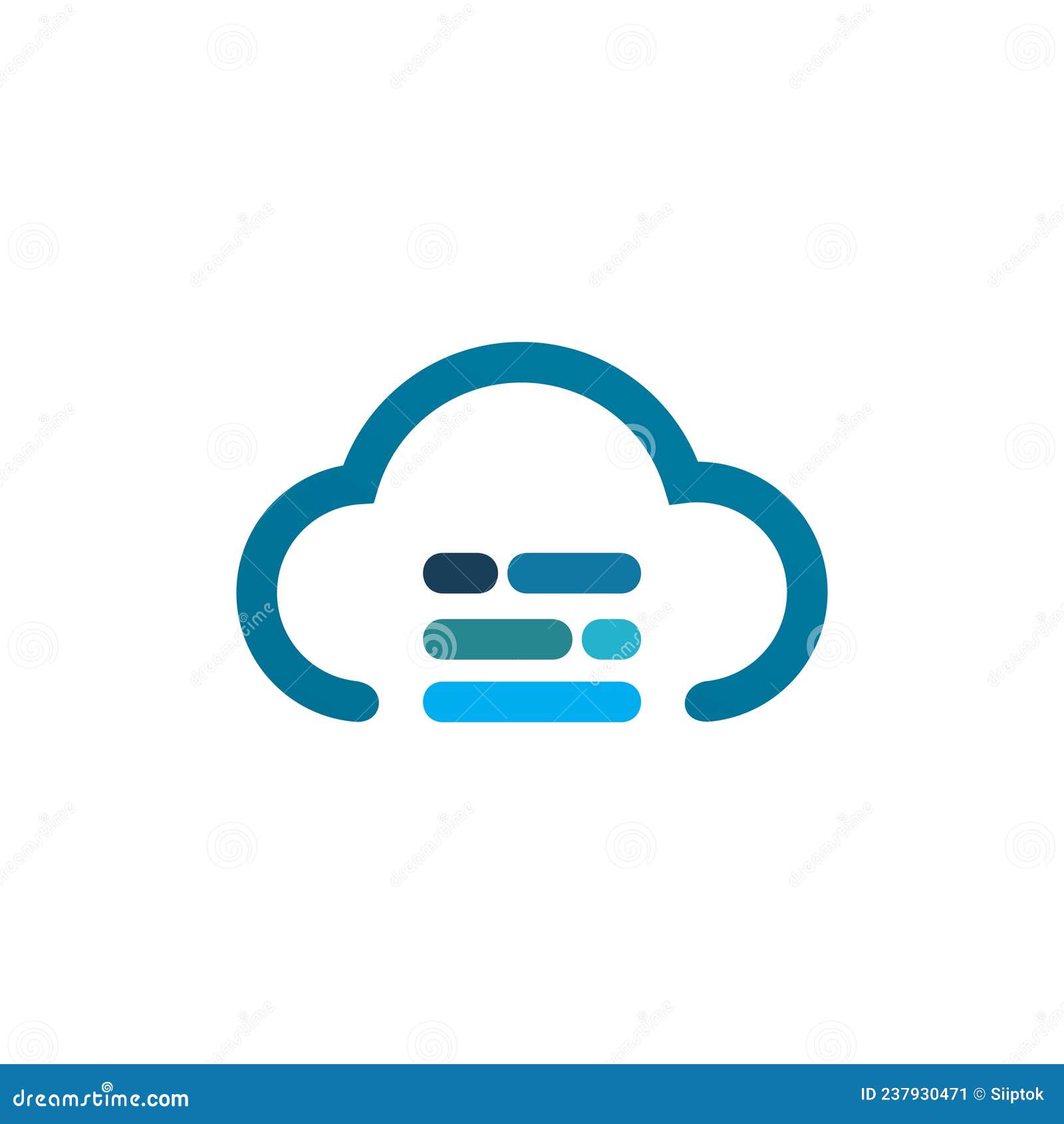 Blue Cloud Data Logo Design Stock Vector - Illustration of linear ...