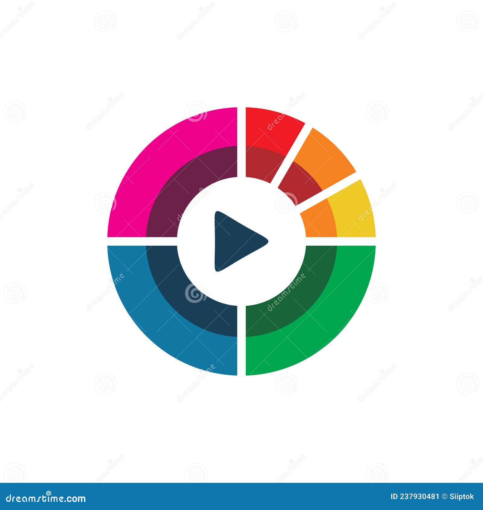 Play Media Circle Logo Design Stock Vector - Illustration of design ...