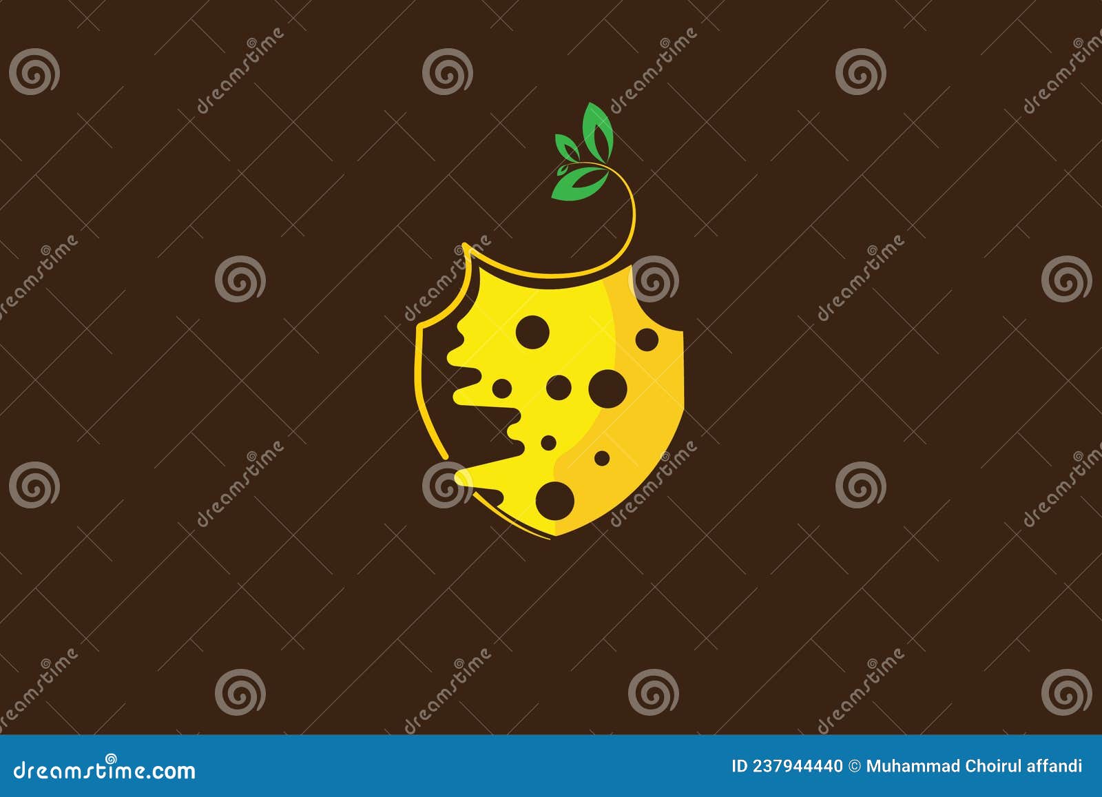 Cheese Icon Logo with Shield and Organic Stock Vector - Illustration of ...