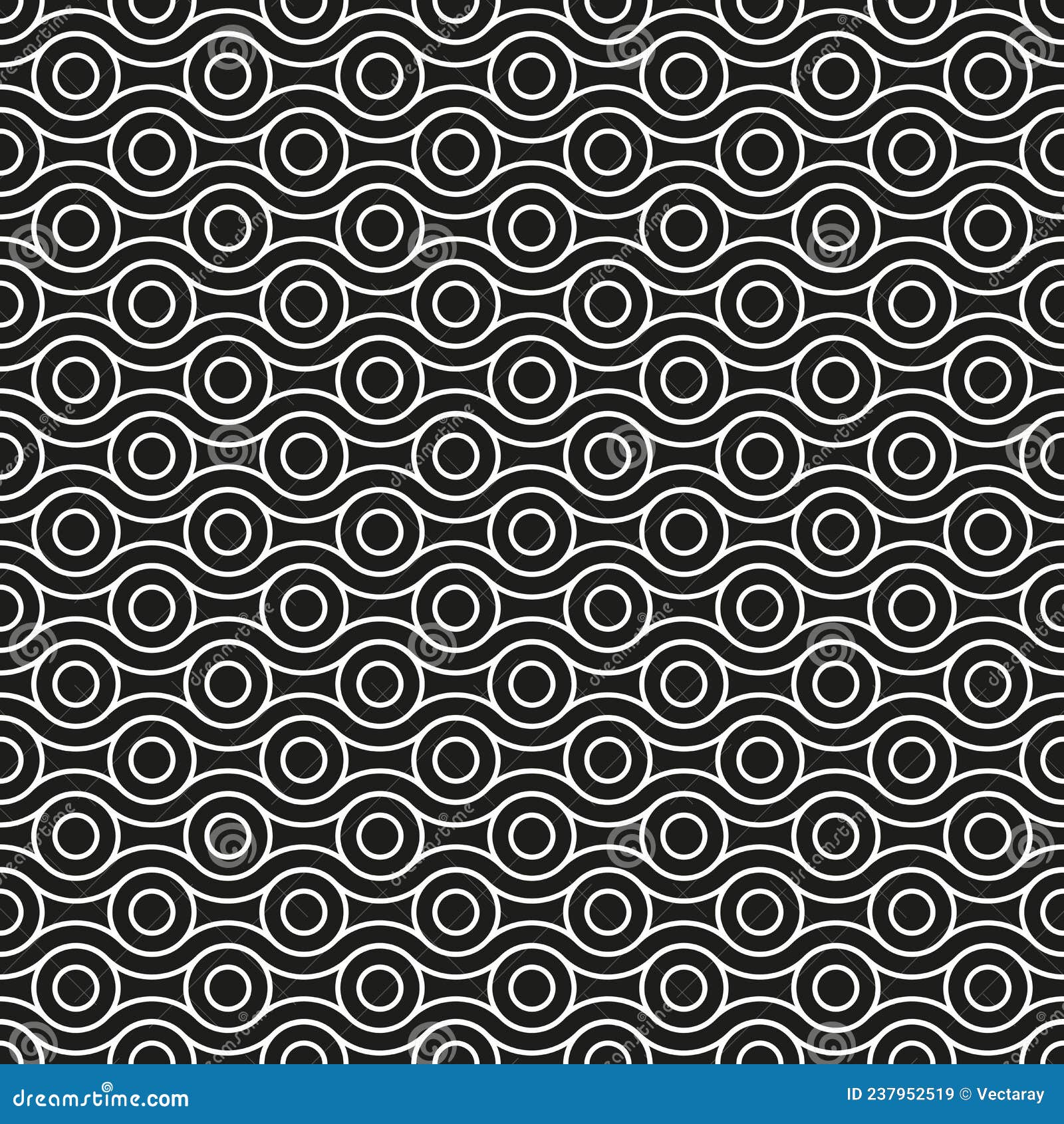 Seamless Abstract Wave Circle Pattern Background Stock Illustration ...