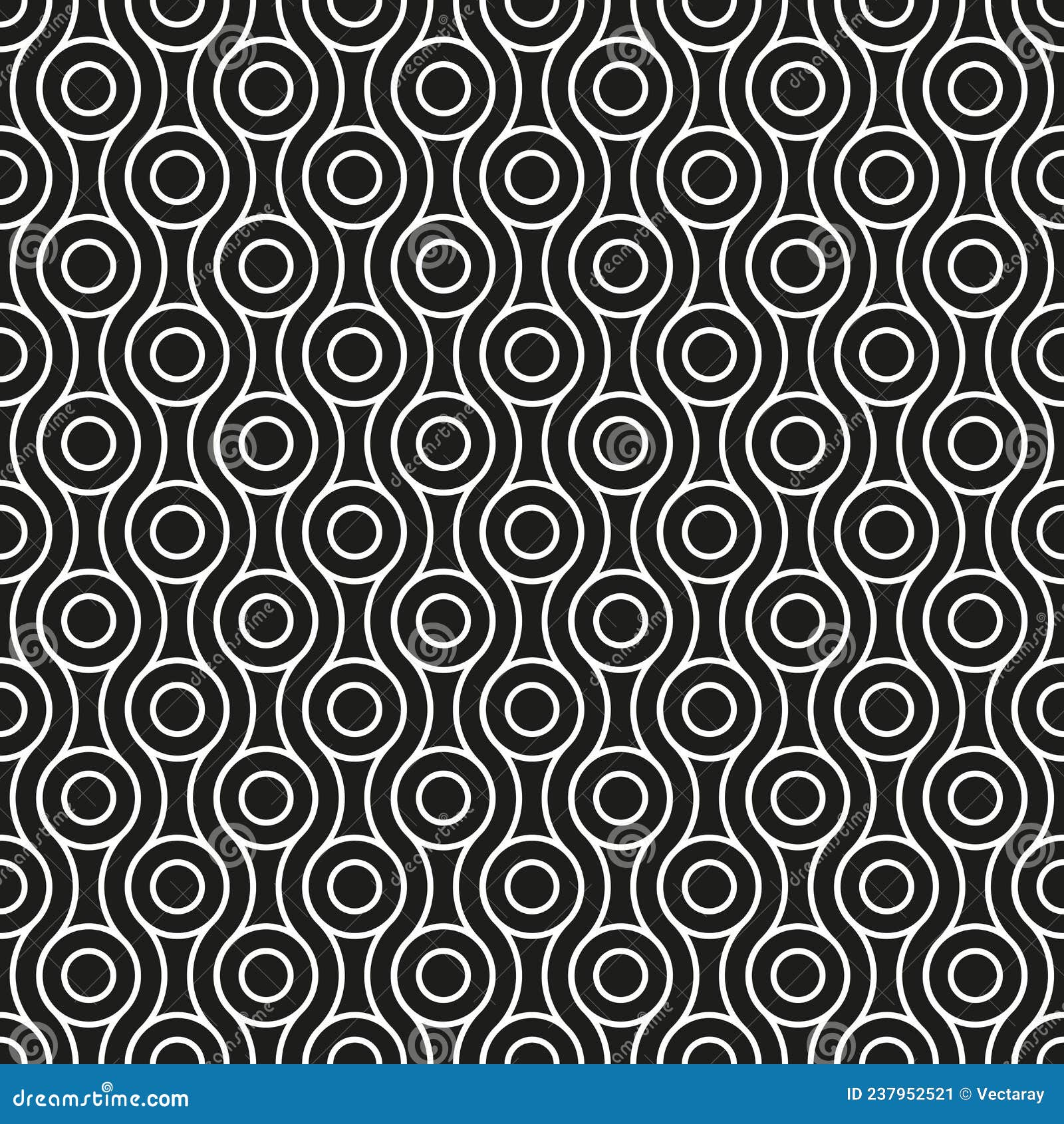 Seamless Abstract Wave Circle Pattern Background Stock Illustration ...