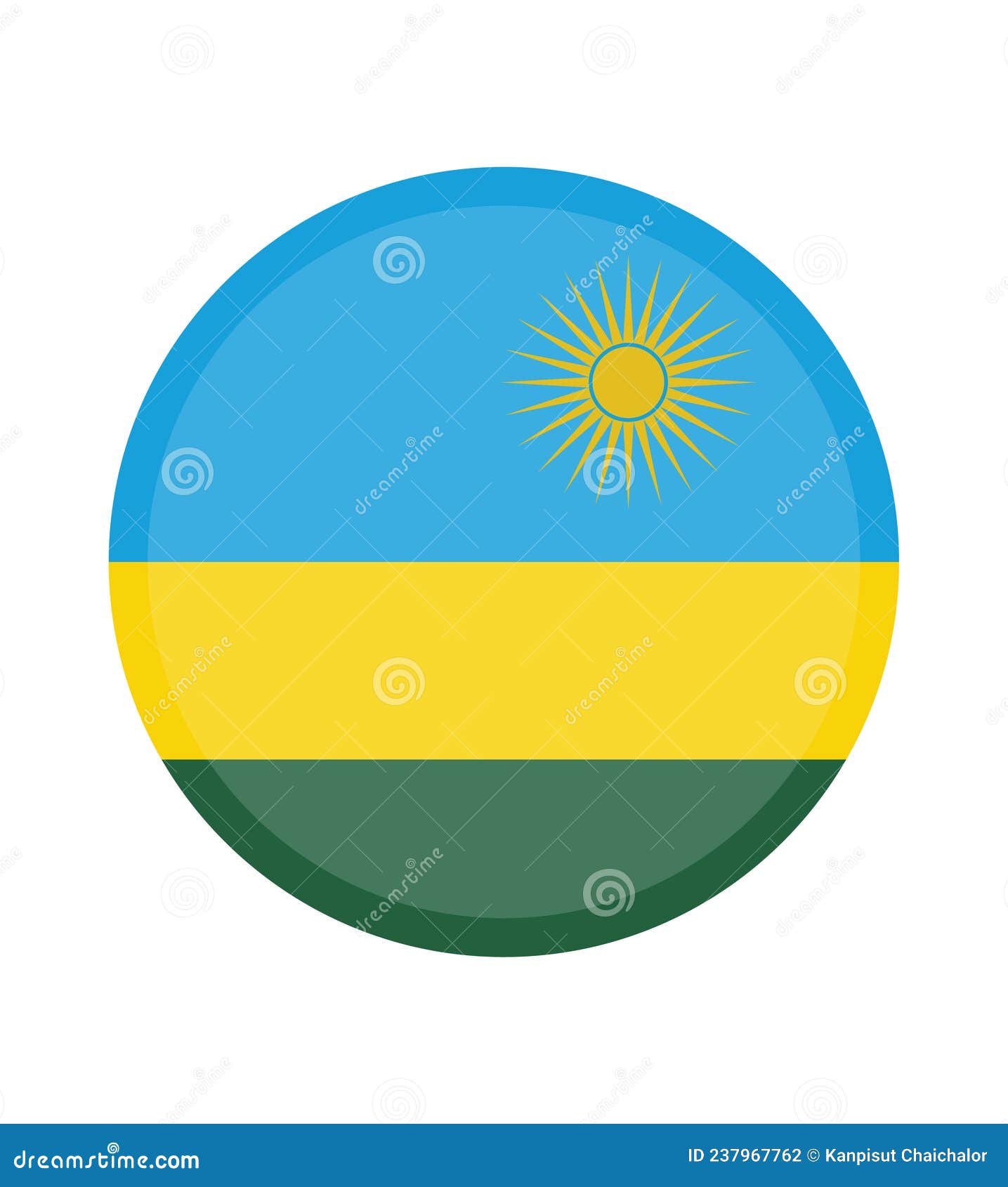 National Rwanda Flag, Official Colors and Proportion Correctly ...