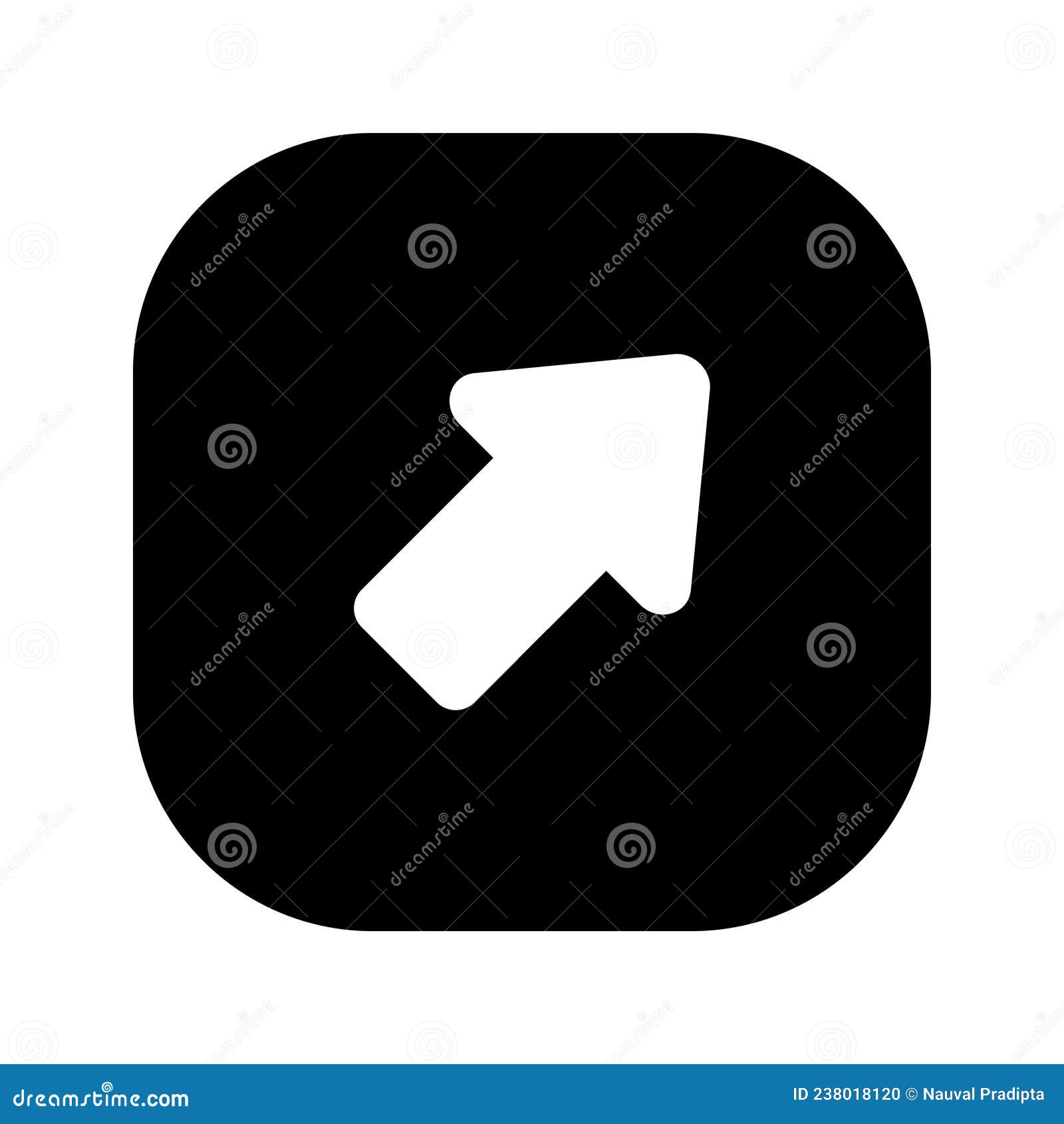 Top Right Arrow 1 Solid Style Icon Stock Vector - Illustration of ...