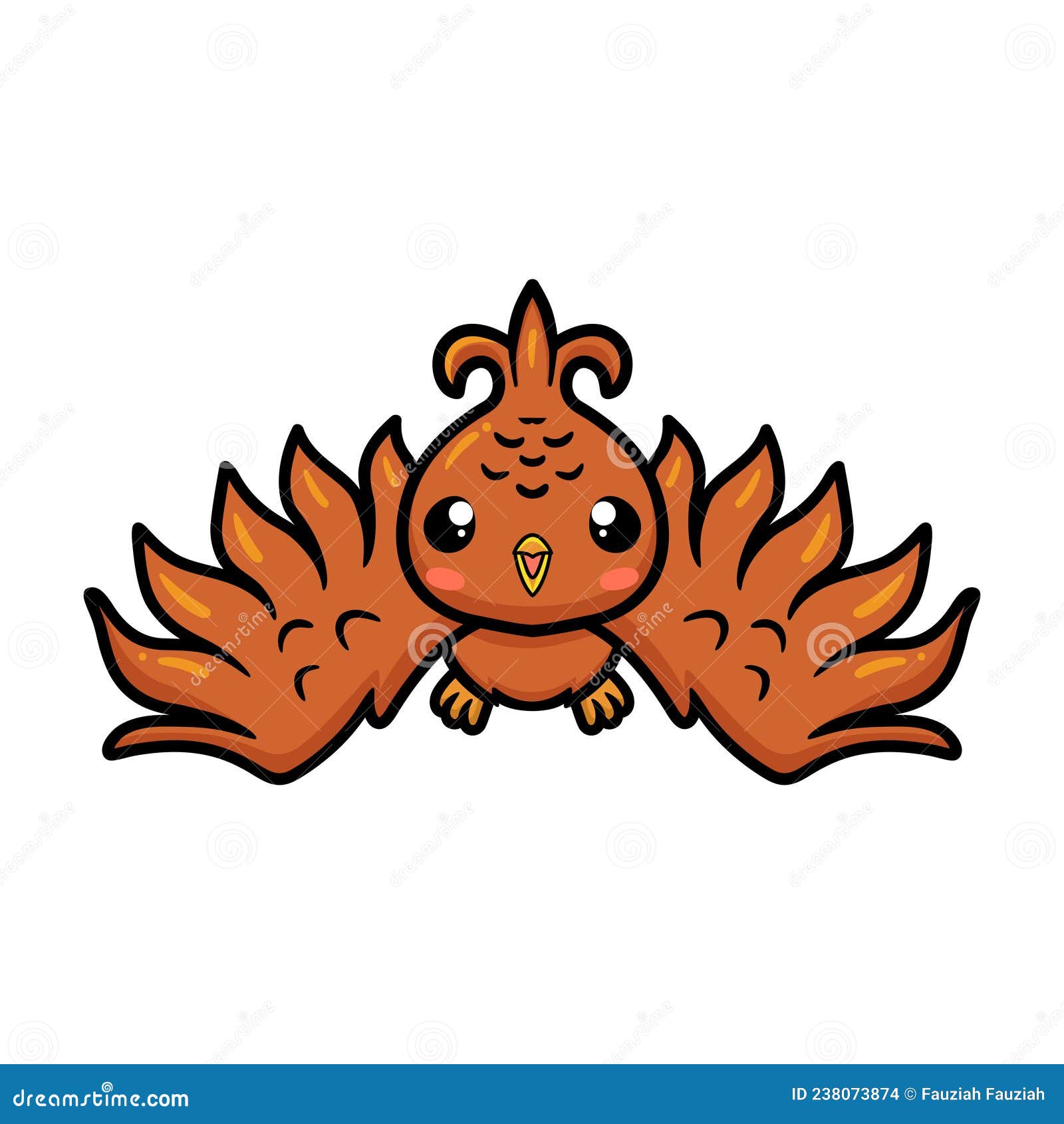 Cute Little Phoenix Cartoon Flying Stock Vector - Illustration of eagle ...