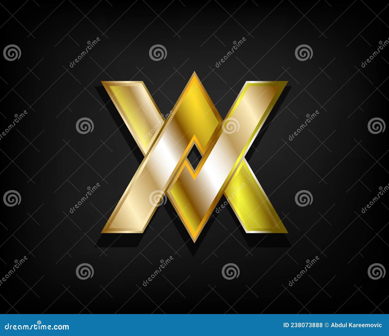 Letter a V Logo in Gold Color. 3d Style Logo Stock Vector ...