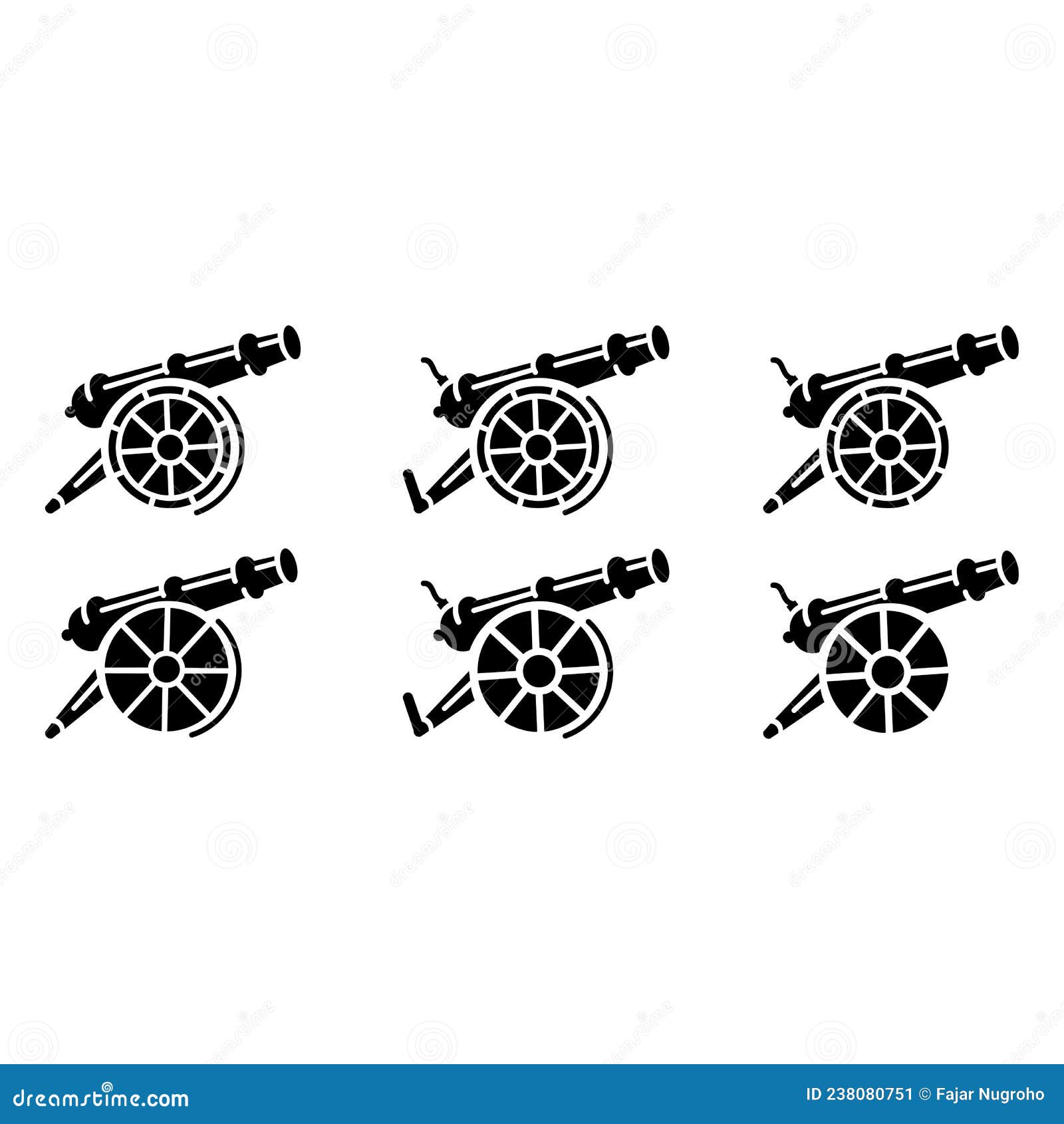 Cannon Artillery Black White Outline Cartoon Vector | CartoonDealer.com ...