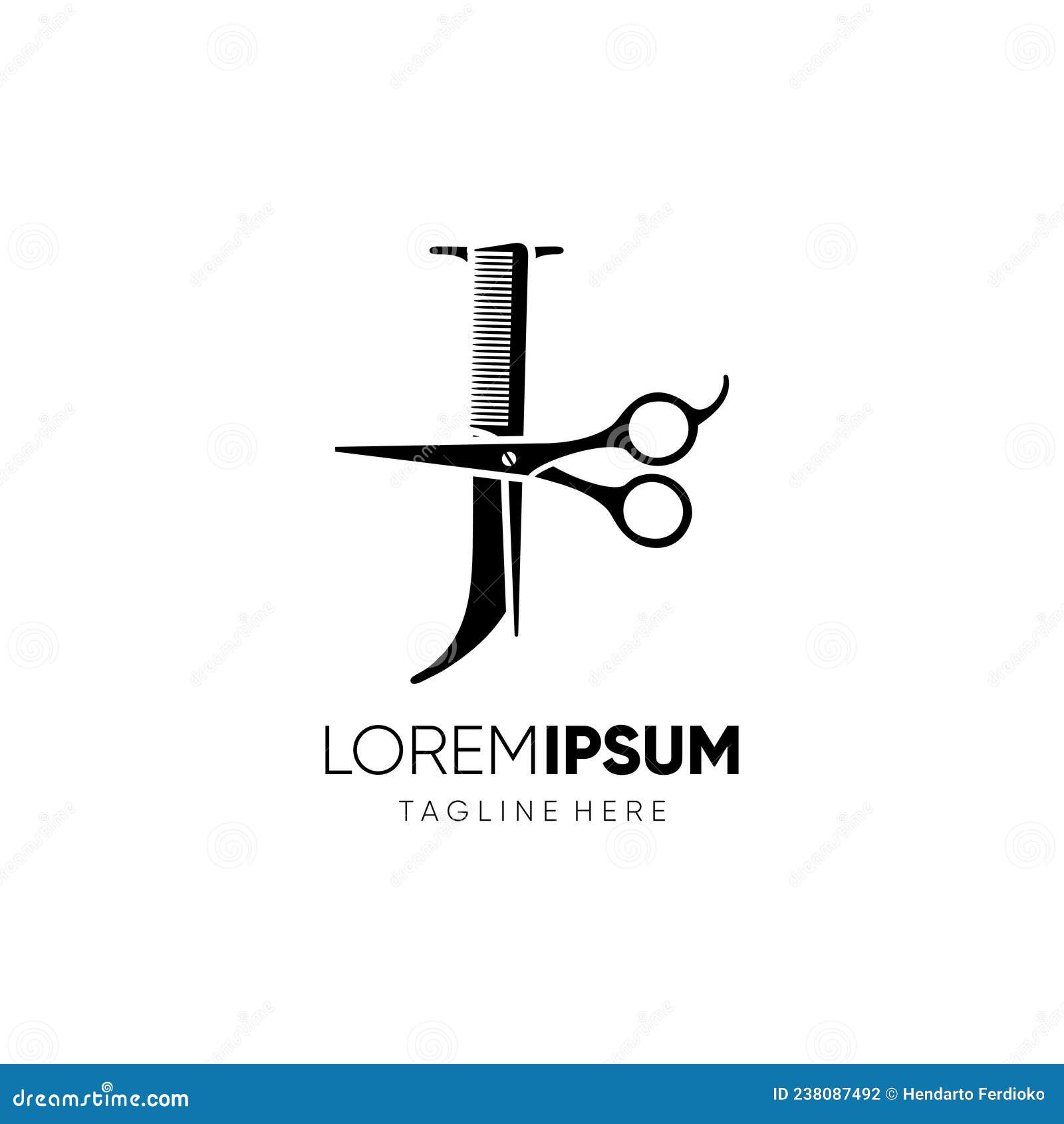 Letter J Scissors and Hair Comb Stylist Logo Design Vector Icon Graphic ...