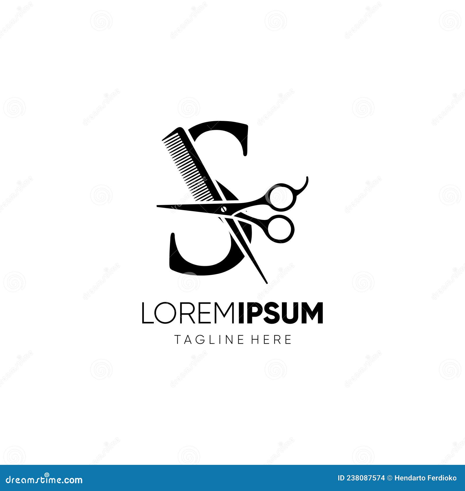 Letter S Scissors and Hair Comb Stylist Logo Design Vector Icon Graphic ...