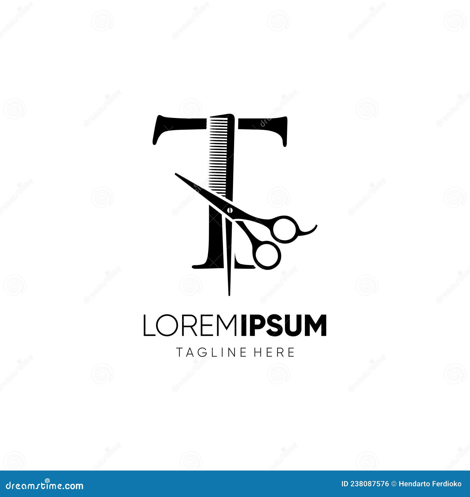 Letter T Scissors and Hair Comb Stylist Logo Design Vector Icon Graphic ...
