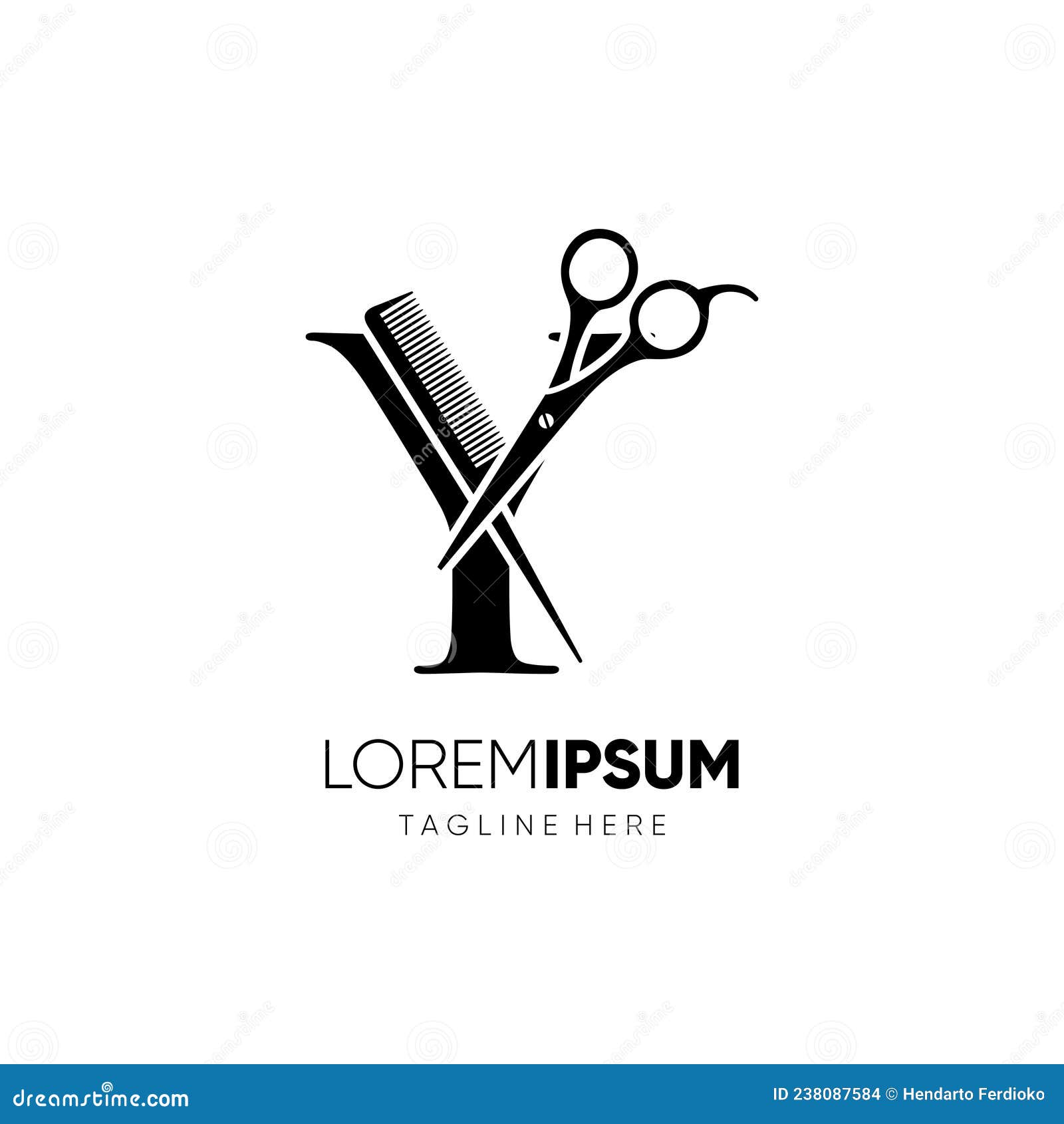 Letter Y Scissors and Hair Comb Stylist Logo Design Vector Icon Graphic ...