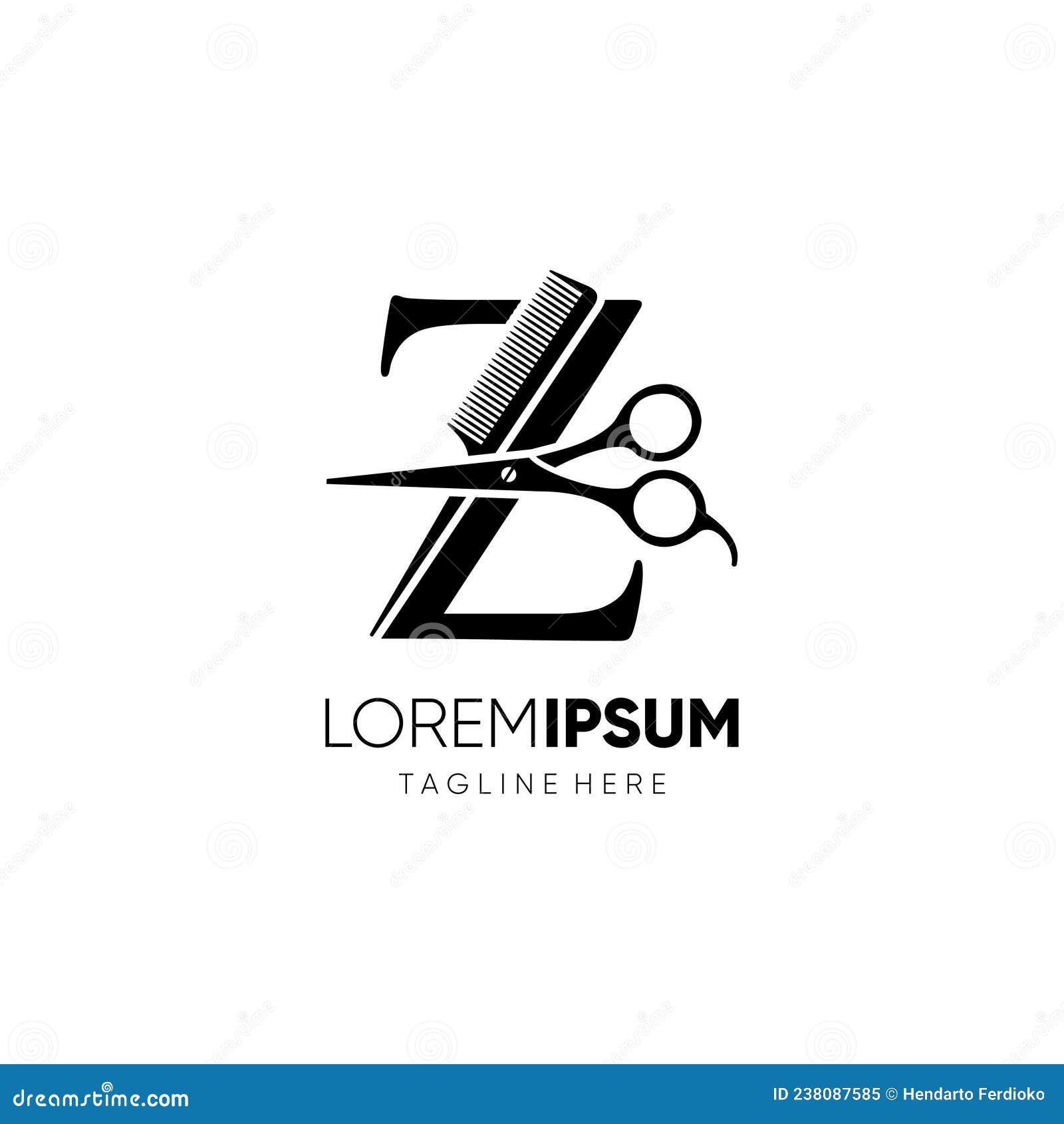 Letter Z Scissors and Hair Comb Stylist Logo Design Vector Icon Graphic ...