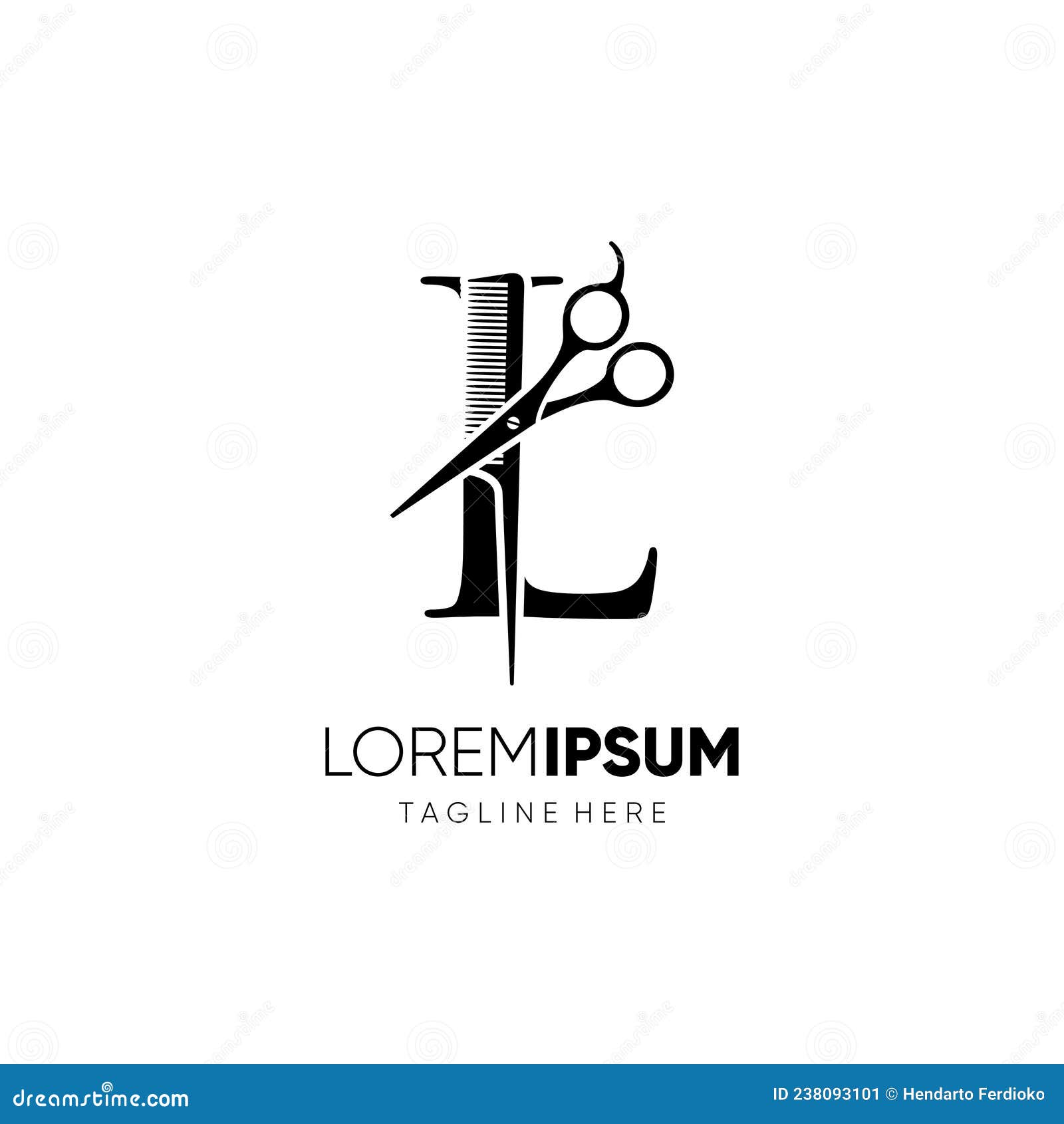 Letter L Scissors and Hair Comb Stylist Logo Design Vector Icon Graphic ...