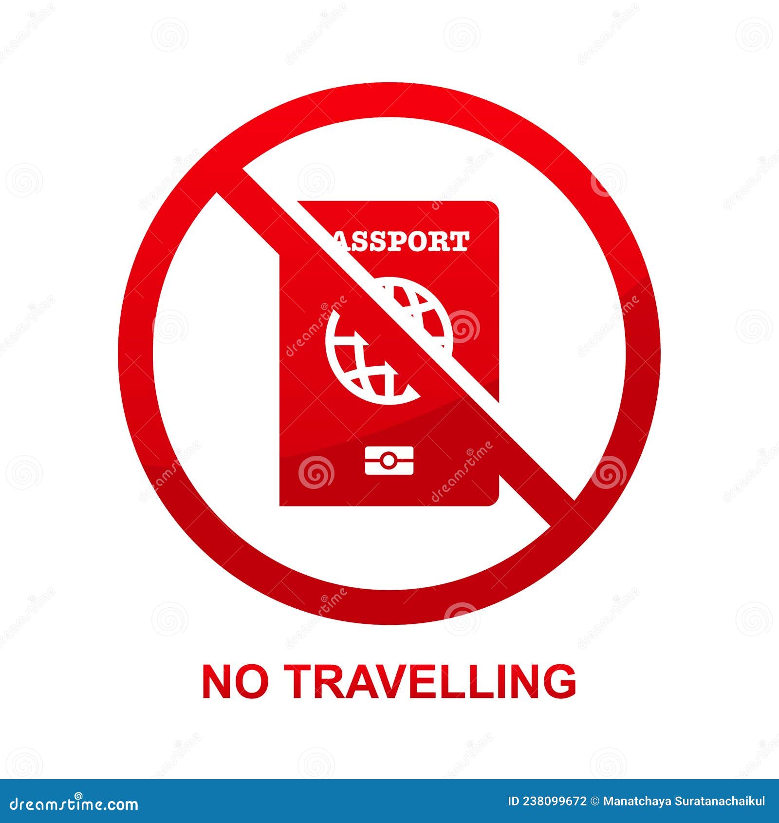 No Travelling Sign Isolated on White Background Stock Vector ...