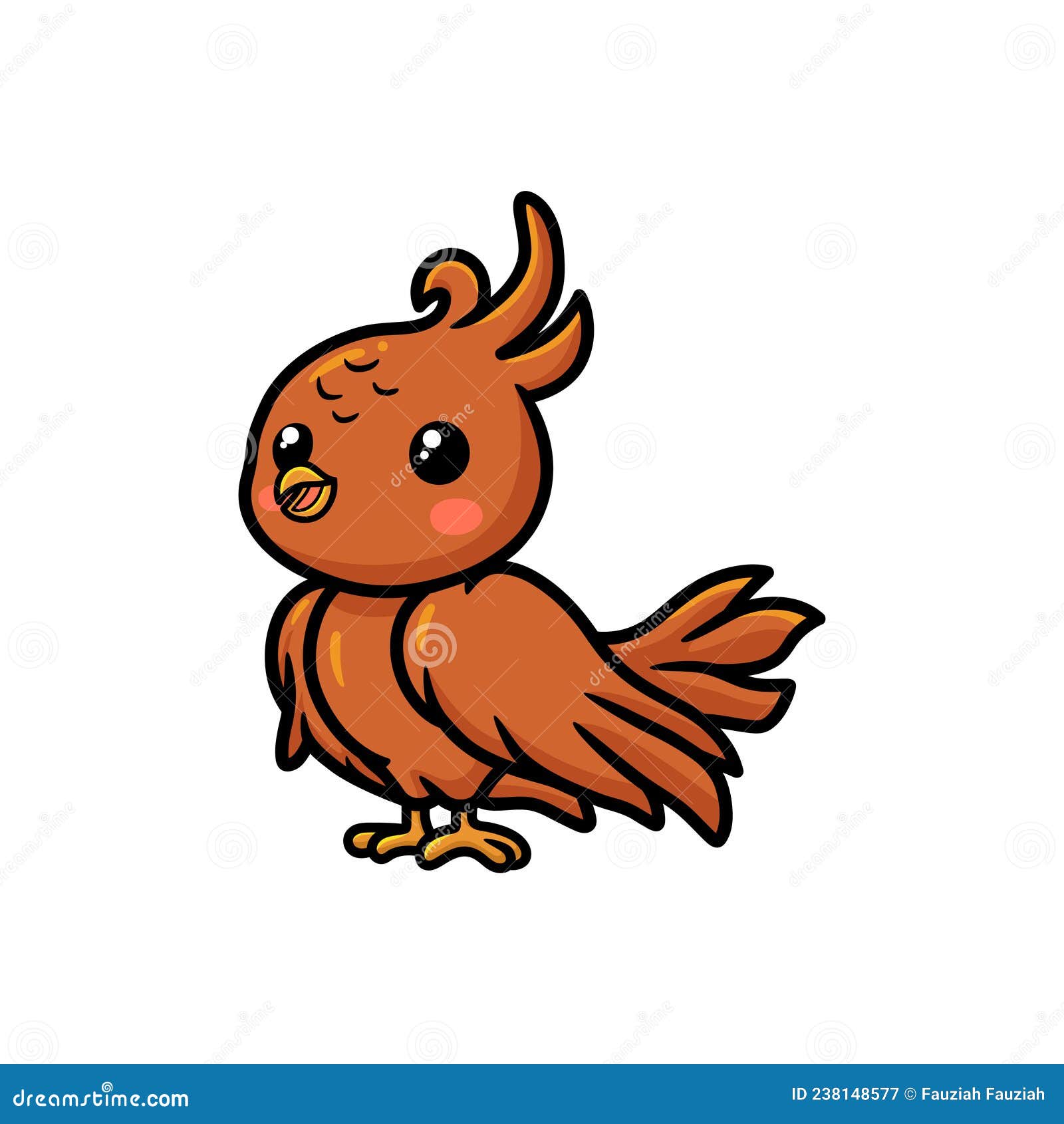 Cute Little Phoenix Cartoon Posing Stock Vector - Illustration of fenix ...