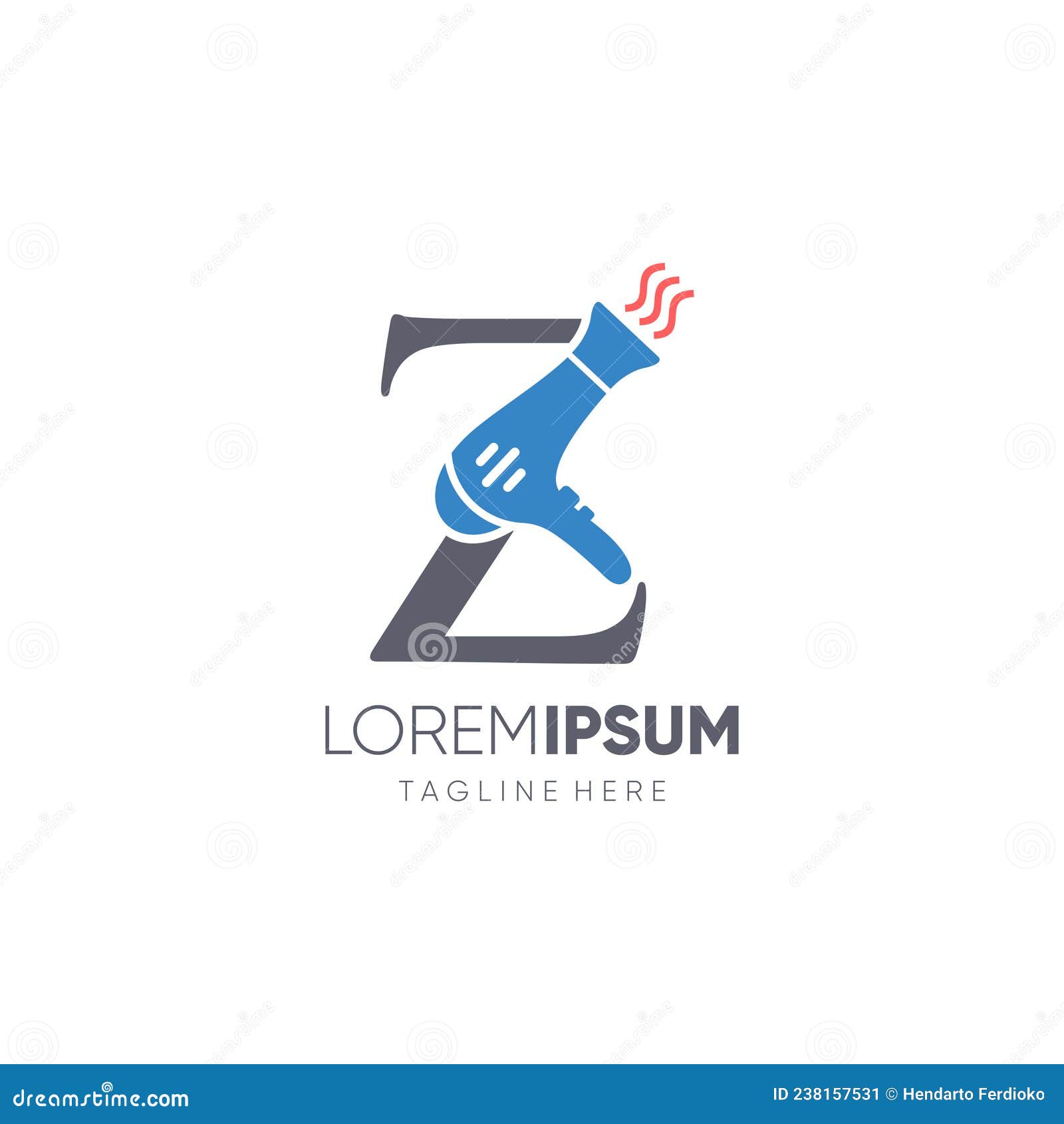Letter Z Hair Dryer or Blower Logo Design Vector Icon Graphic Stock ...