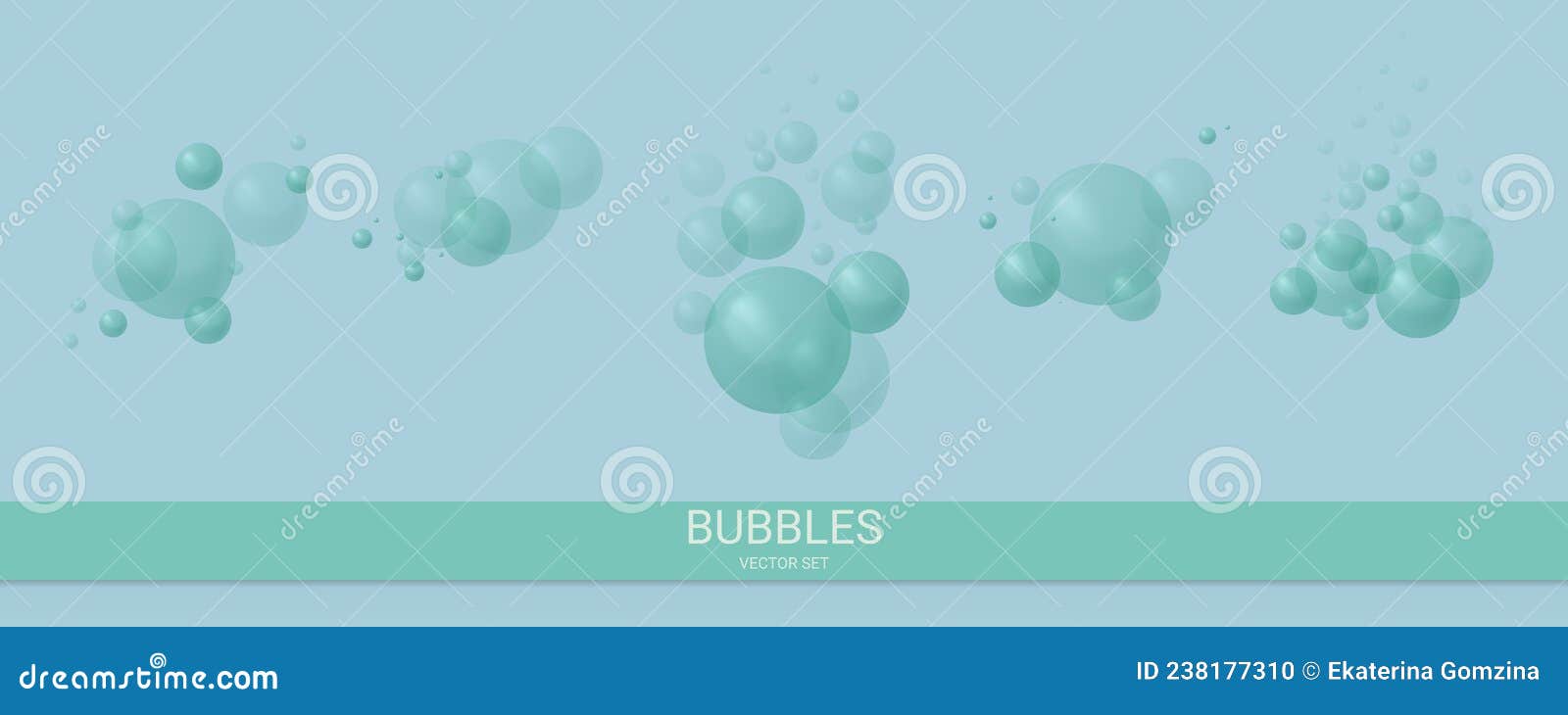 Pale Green Bubbles. Set of Different Combinations of Blue and Green ...