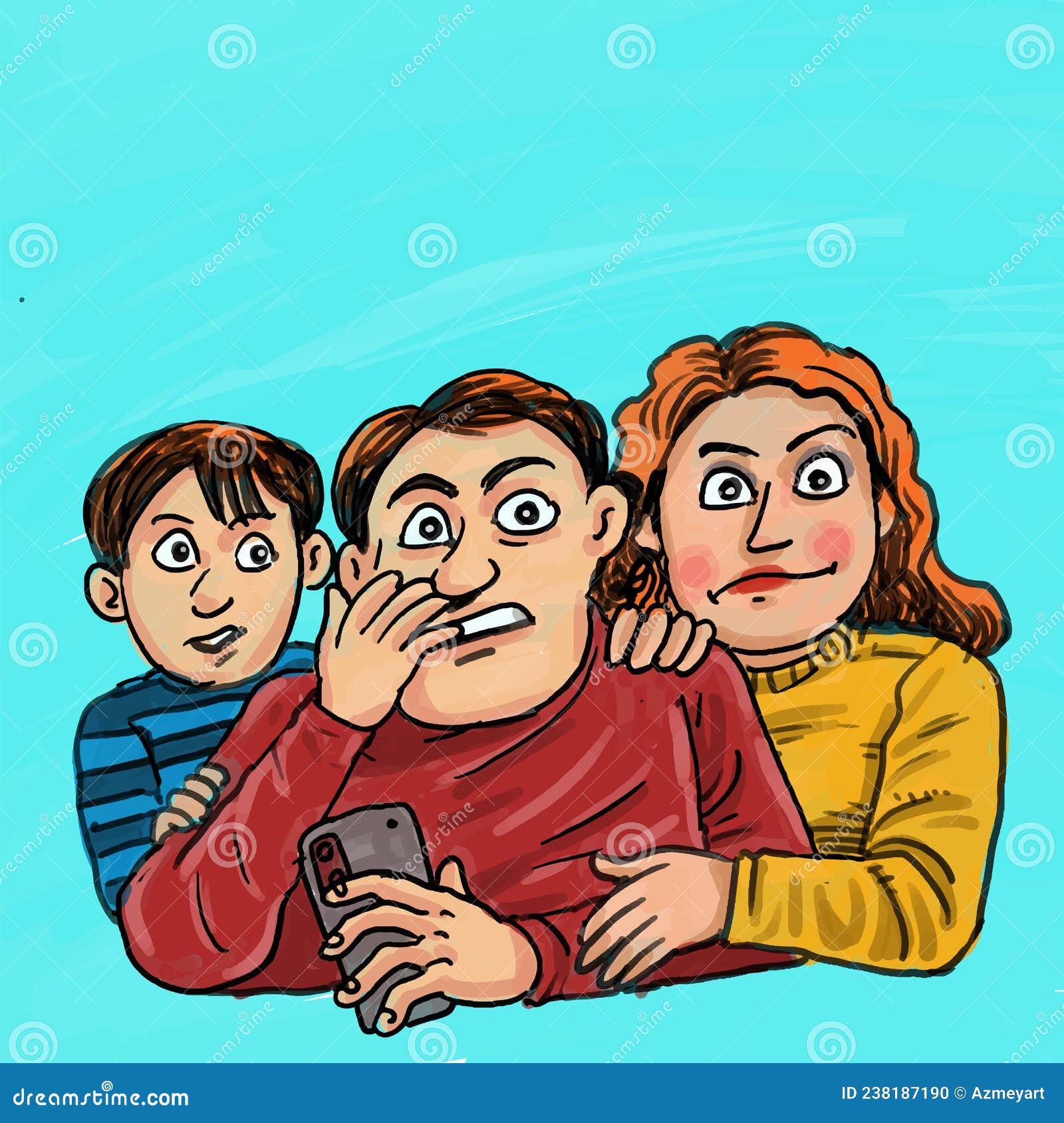 Family with a Kid Confused Emotion. Stock Vector - Illustration of eyes ...