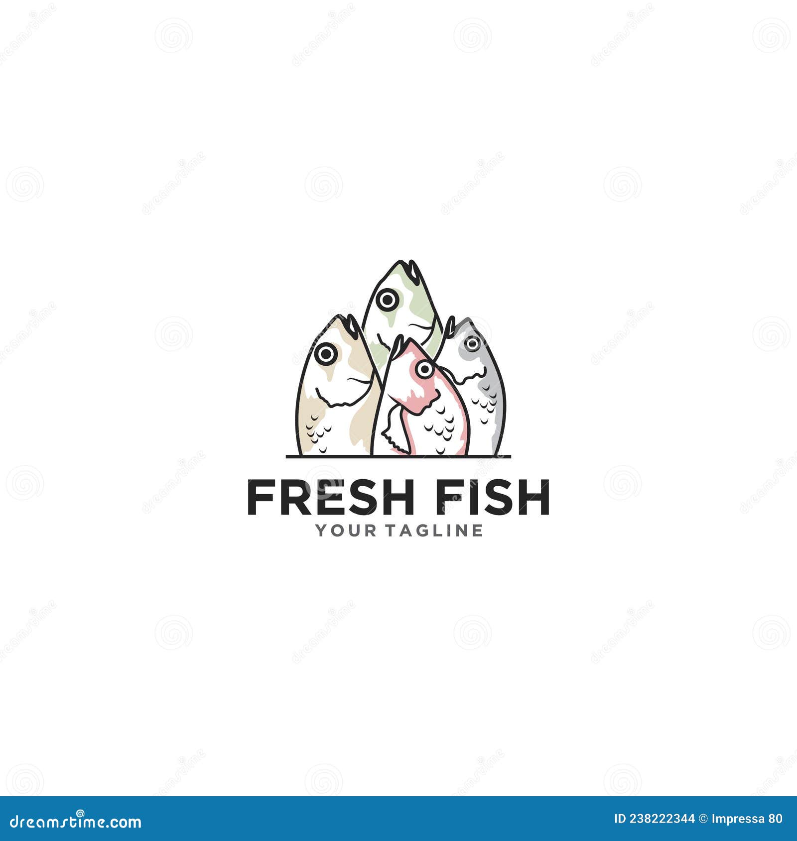 Fish Tails Logo. Seafood Market Or Restaurant. Fish Tail And Letters ...