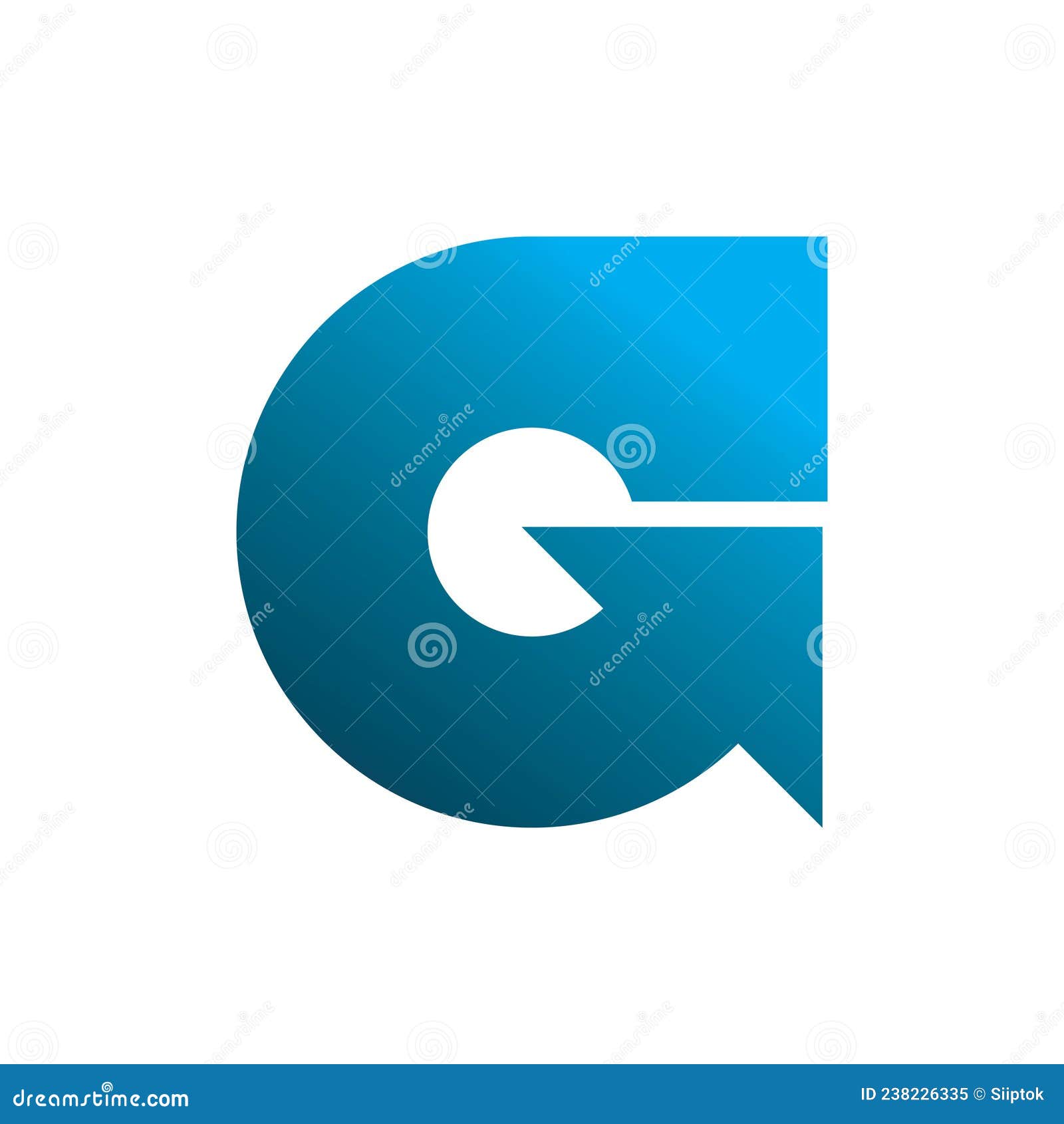 Blue Color G Arrow Letter Logo Design Stock Vector - Illustration of ...
