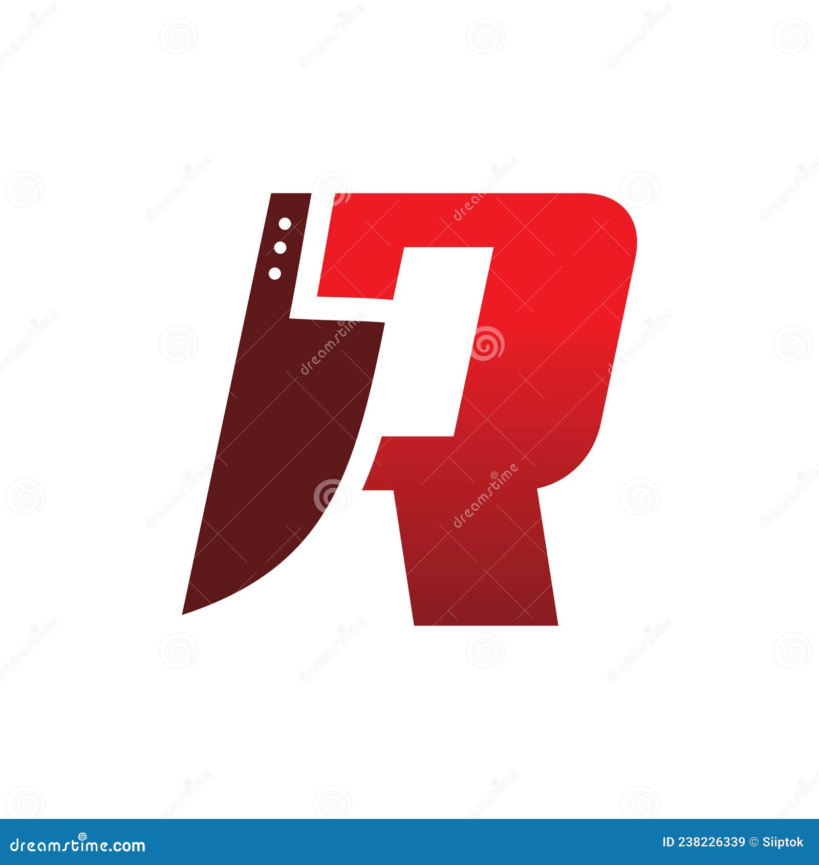 Red Knife R Letter Logo Design Stock Vector - Illustration of knife ...