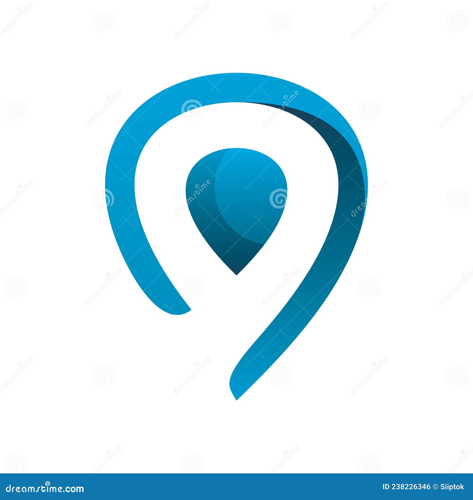 Blue pin point logo design stock vector. Illustration of modern - 238226346
