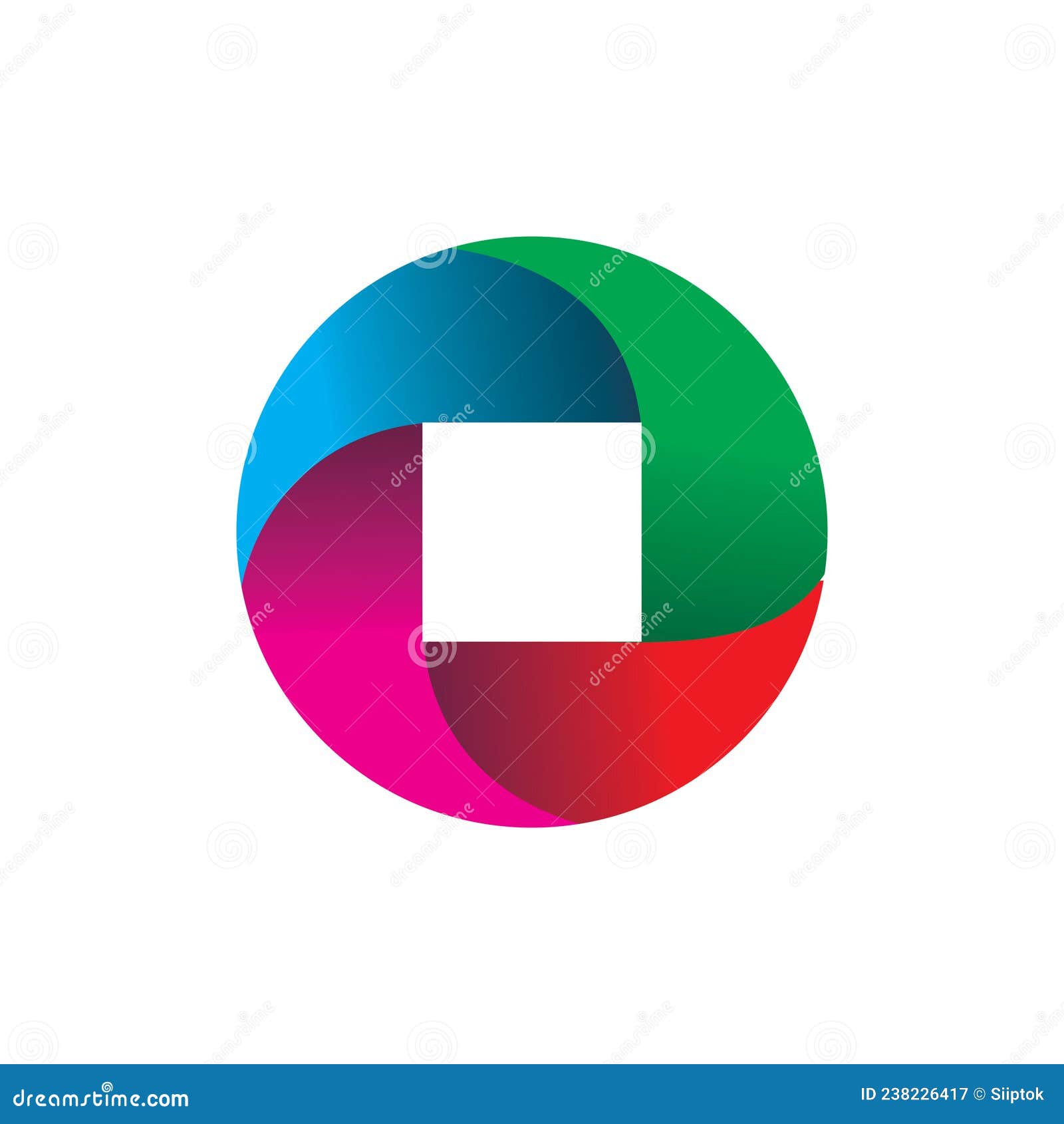 Full Color Circle Square Logo Design Stock Vector - Illustration of ...