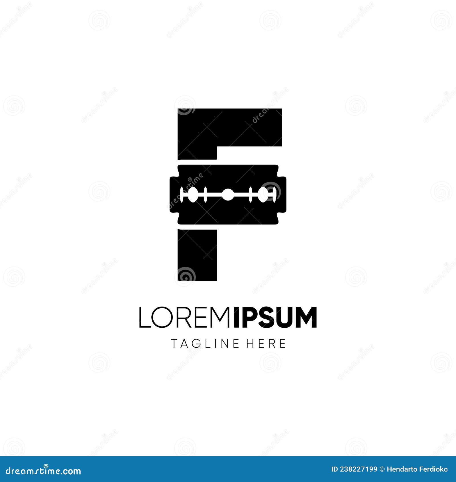 Letter F Razor Blade Logo Design Vector Icon Graphic Stock Vector ...