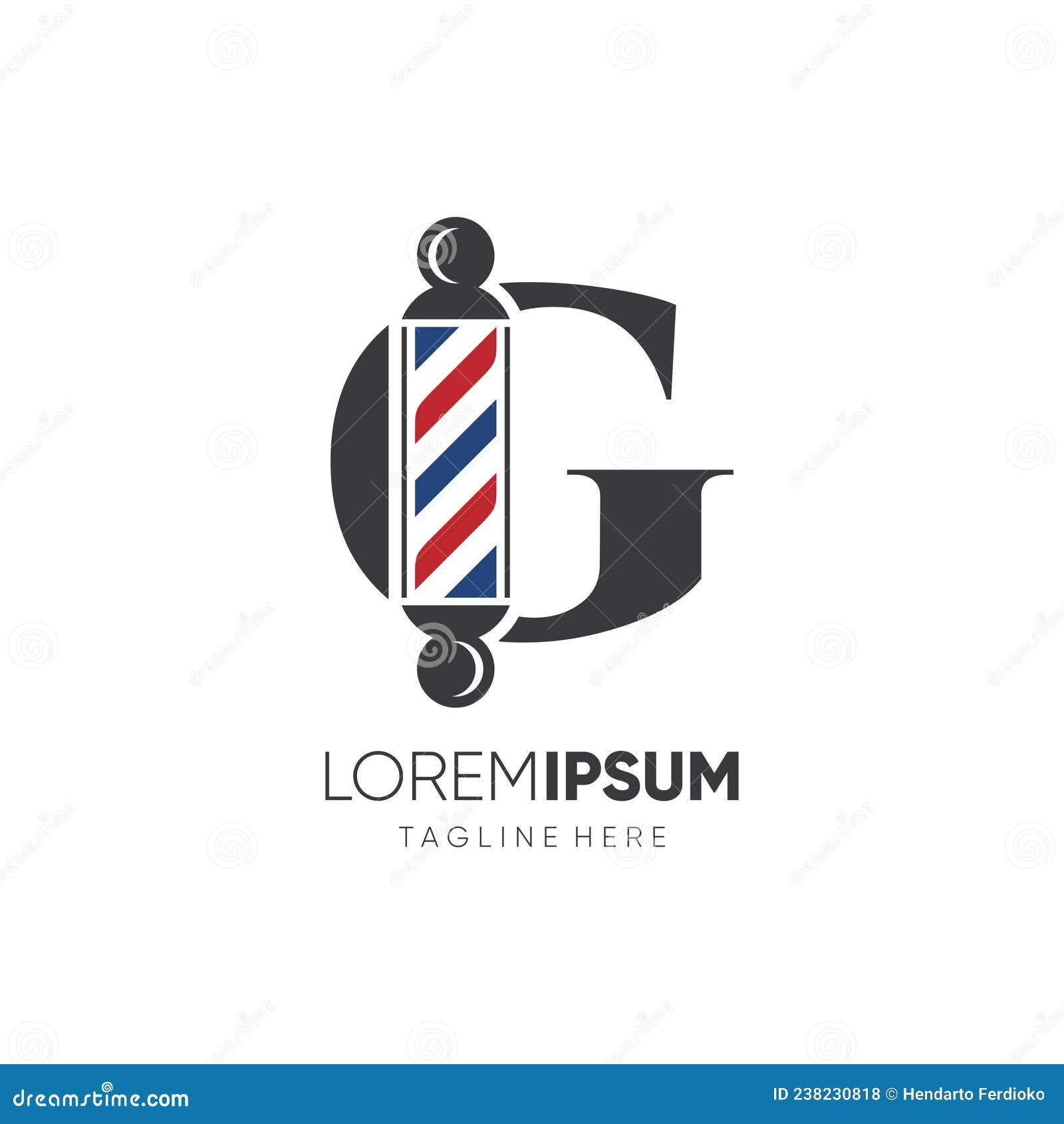 Letter G Barber Pole Logo Design Vector Icon Graphic Stock Vector ...