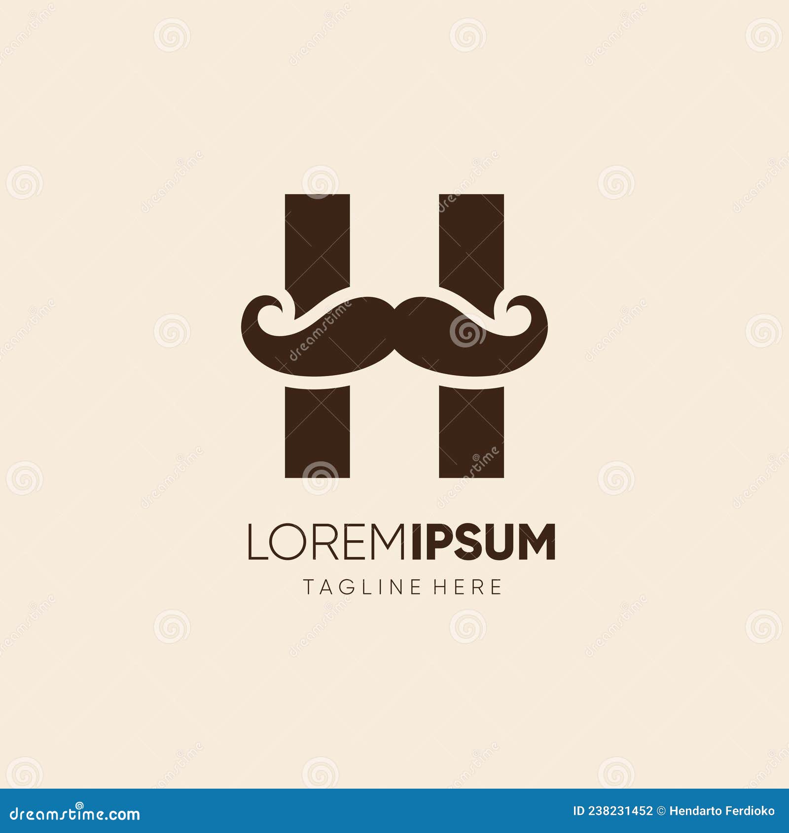 Initial Letter H Mustache Logo Design Vector Icon Graphic Stock Vector ...