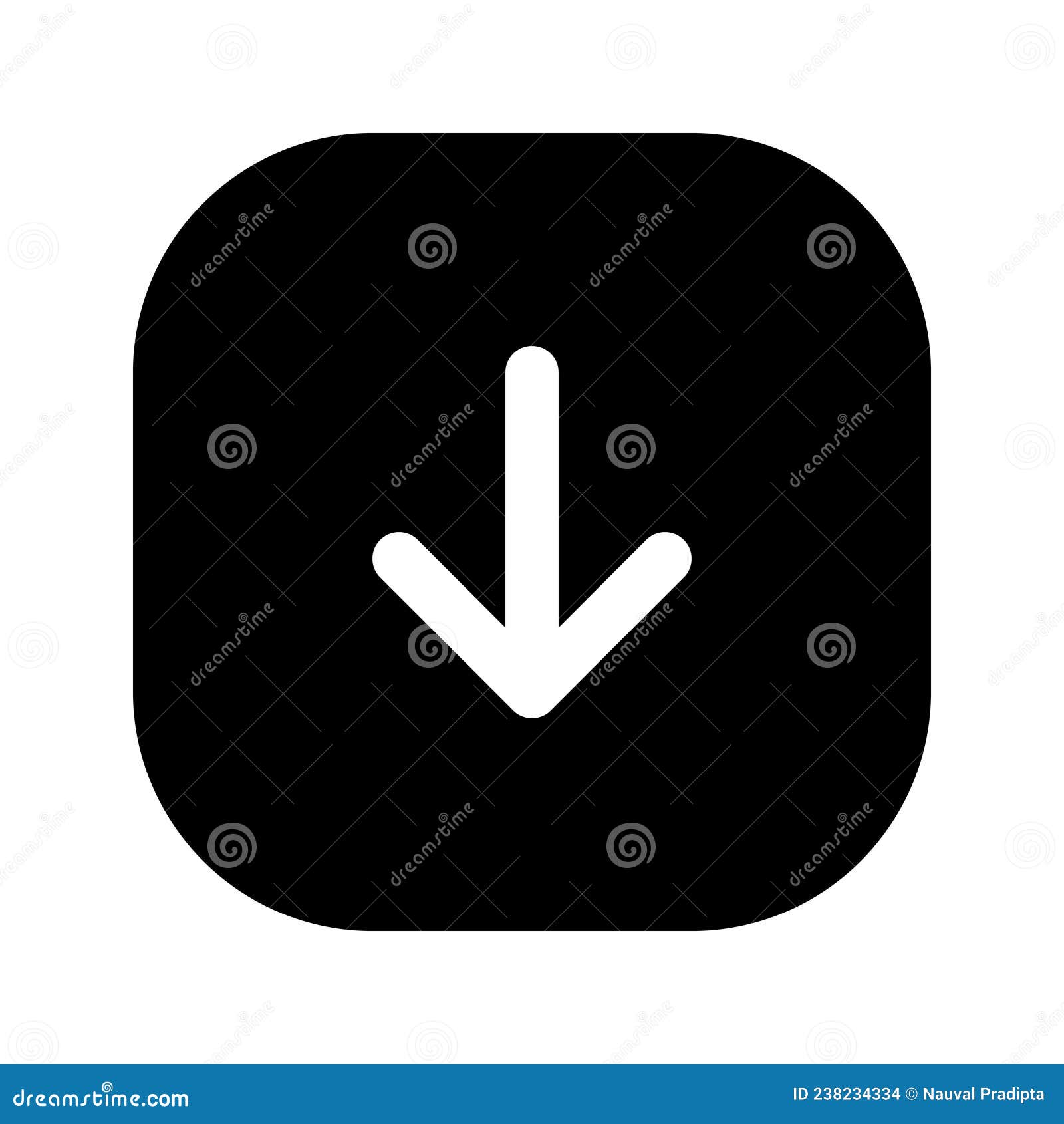 Down Arrow 5 Solid Style Icon Stock Vector - Illustration of back ...