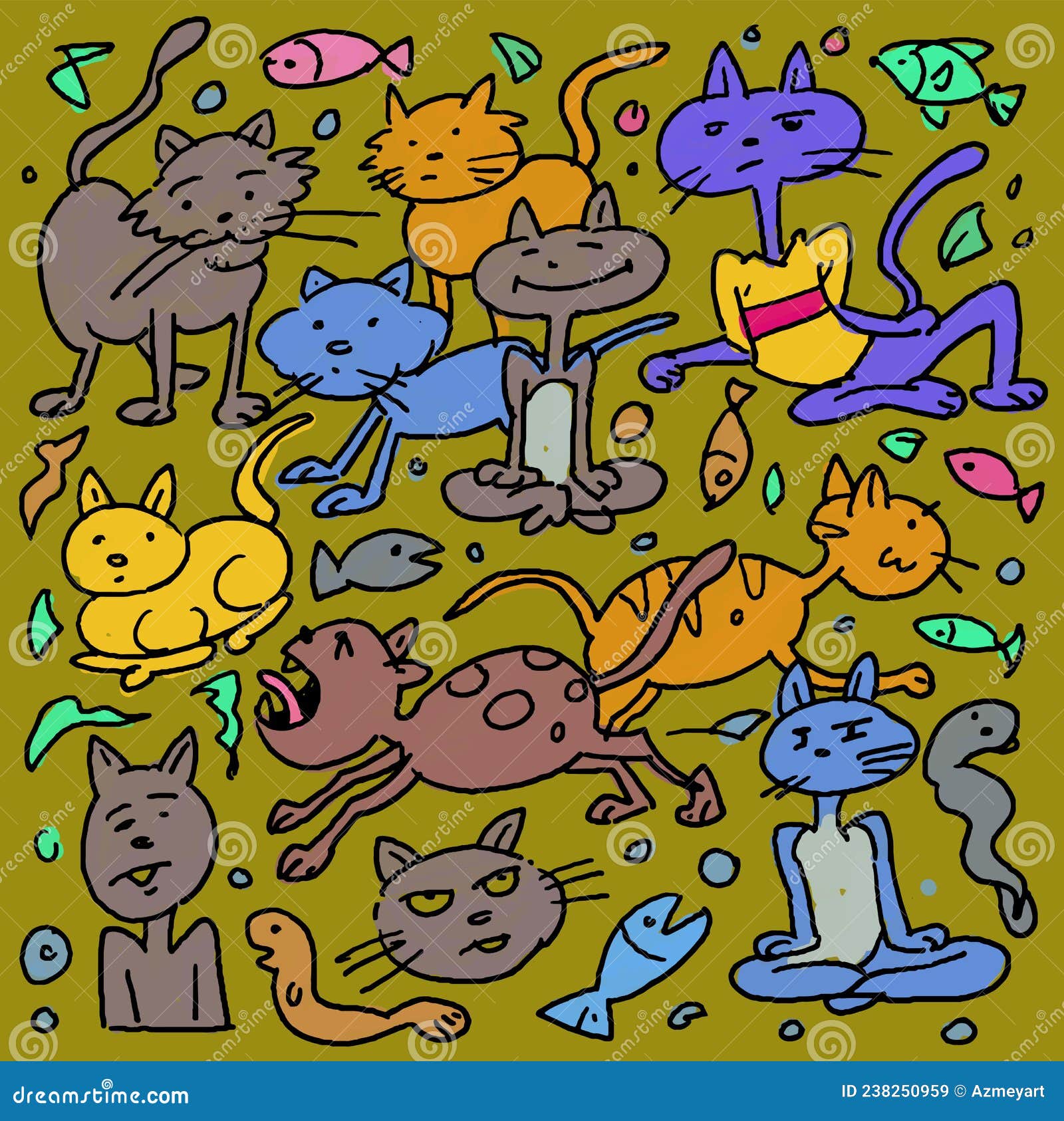 Animal Cats Texture Cartoon Design Stock Vector - Illustration of ...