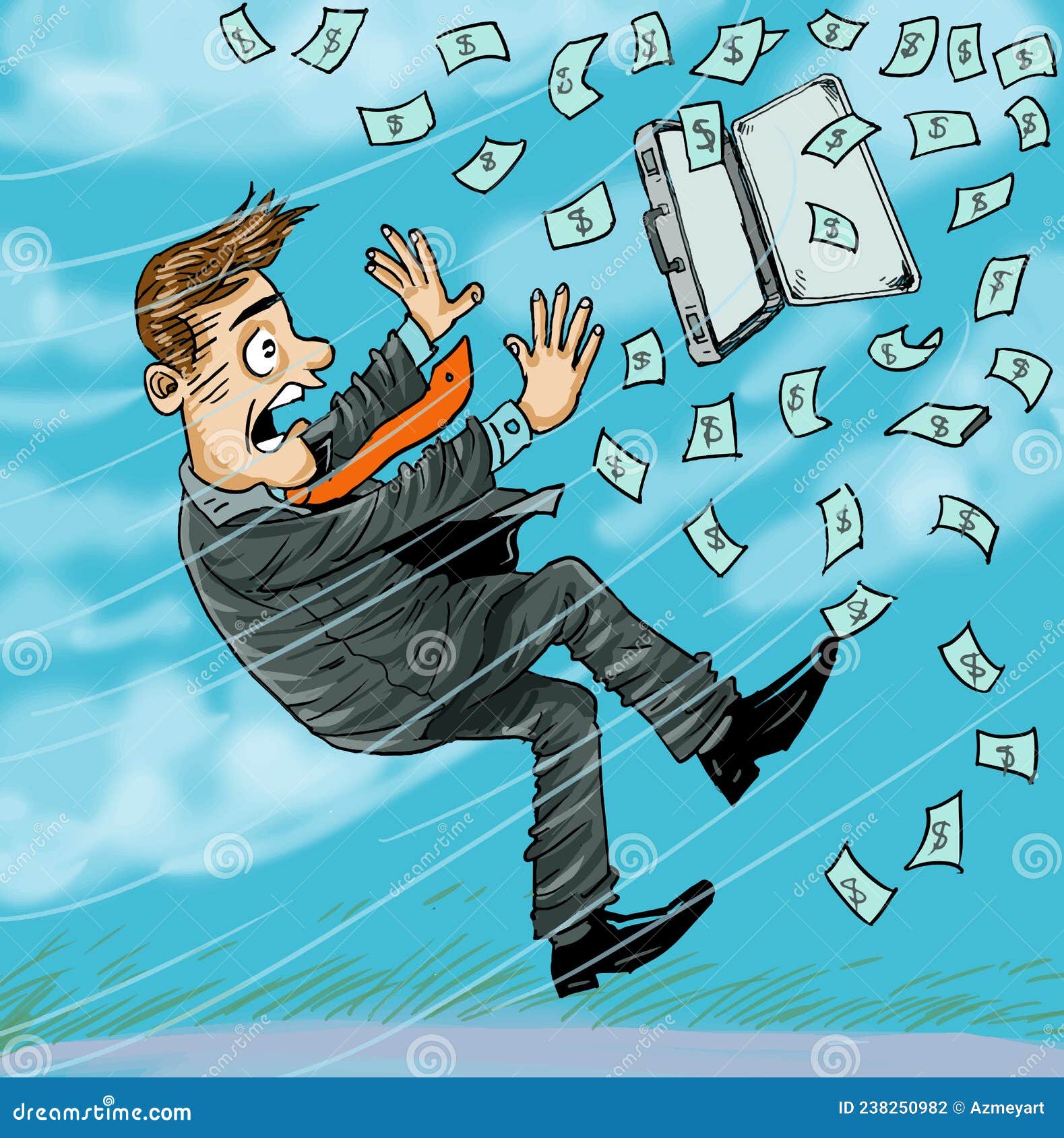 The Businessman Loses All His Money Stock Vector - Illustration of ...