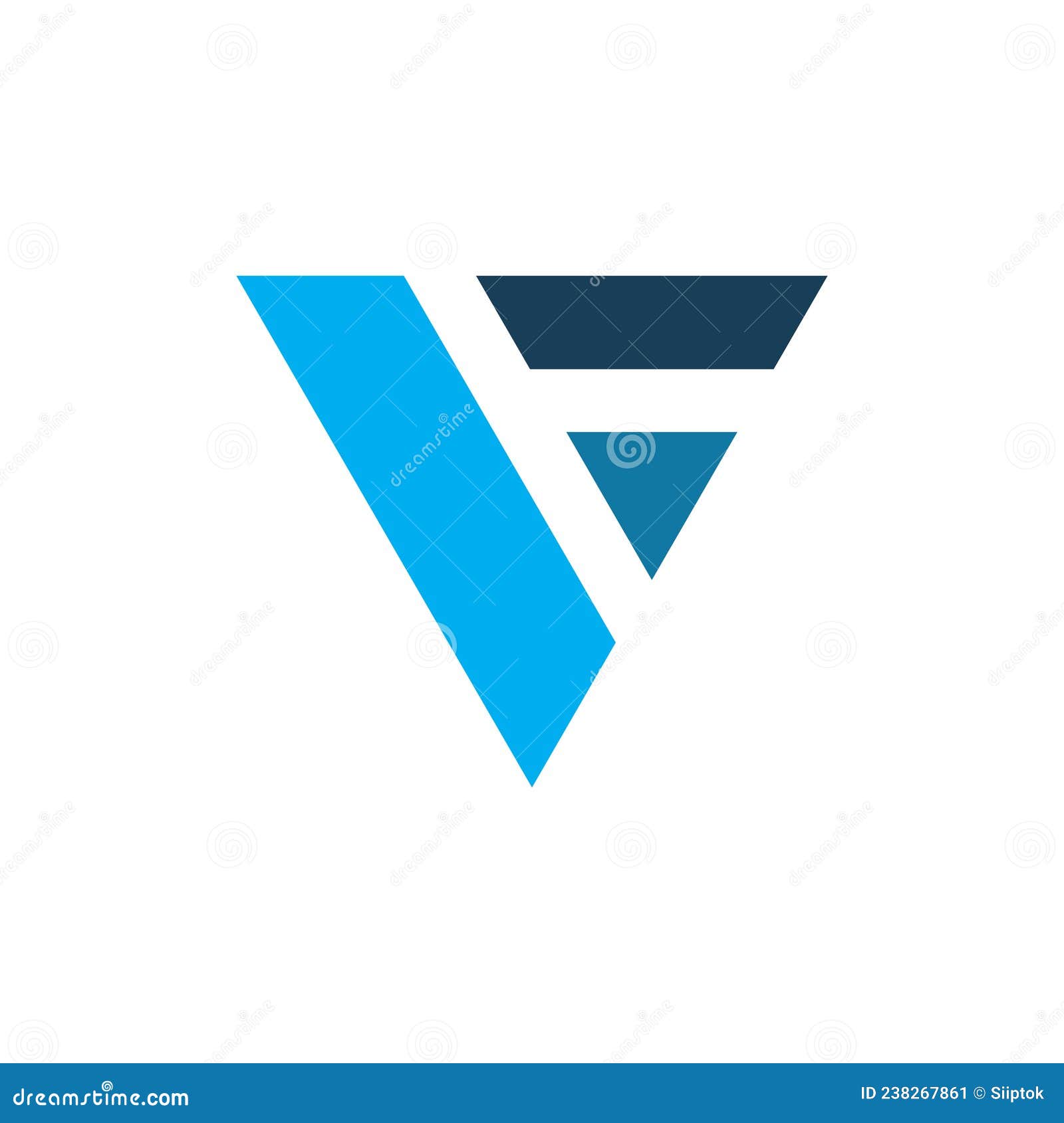 Blue Initial V Letter Logo Design Stock Vector - Illustration of ...