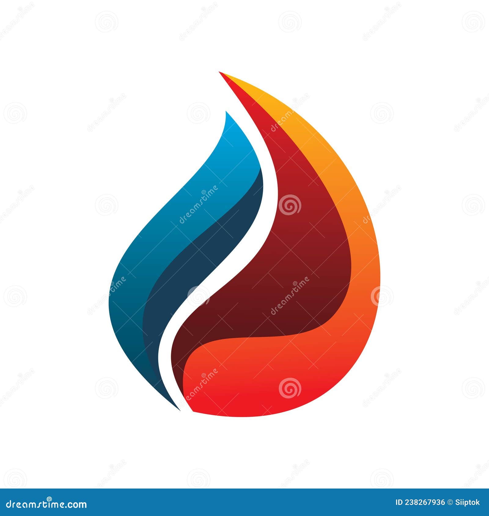 Blue Red Fire Flame Gas Logo Design Stock Vector - Illustration of ...