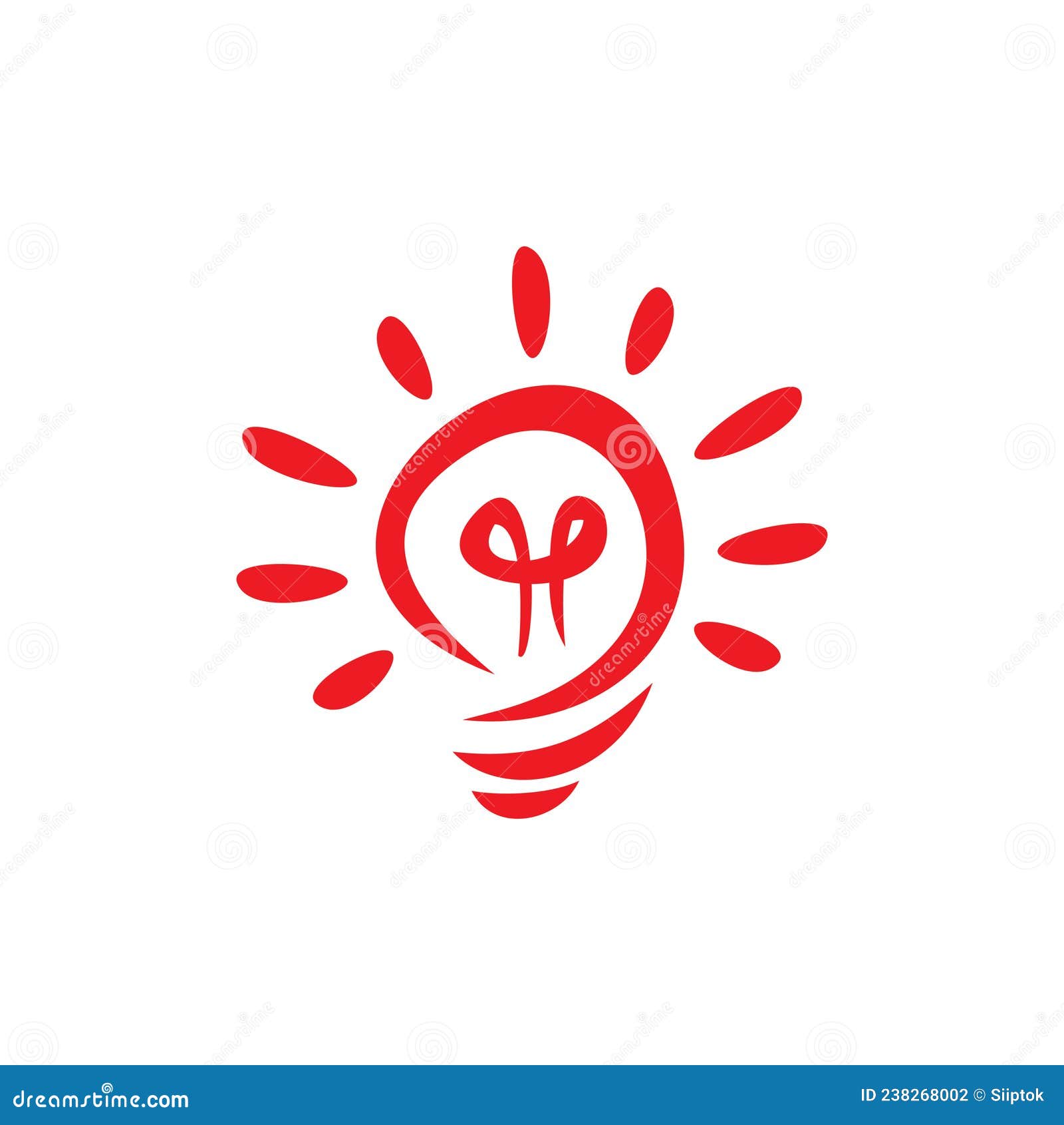 Red Color Creative Light Bulb Idea Logo Design Stock Vector ...