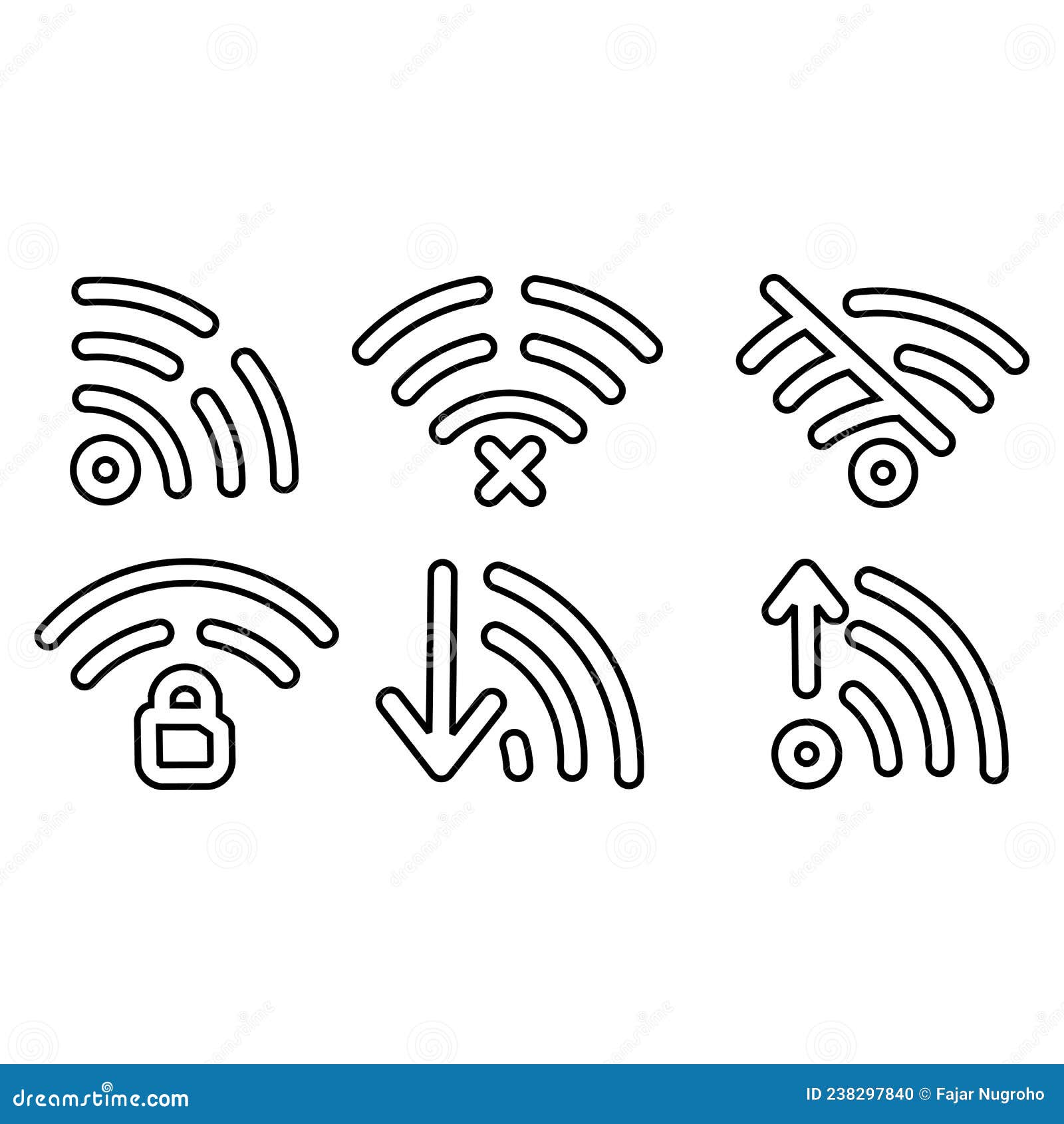 Different Wifi Routers With Different Symbols. Network Wi-Fi Router ...