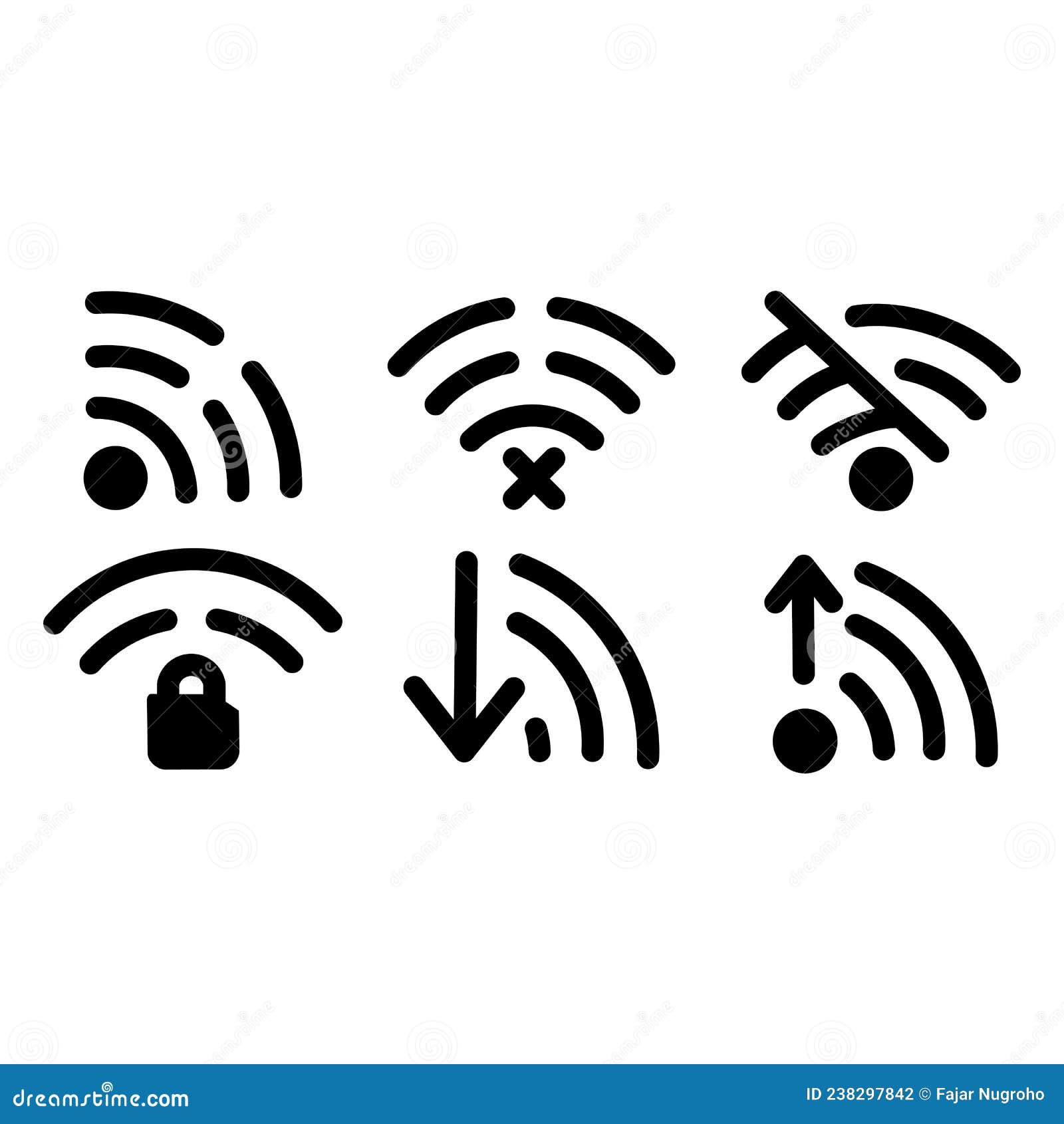 Different Wifi Routers With Different Symbols. Network Wi-Fi Router ...