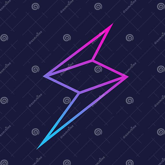 Letter S Logo. Neon Colors Alphabet Initial Outline. Stock Vector ...