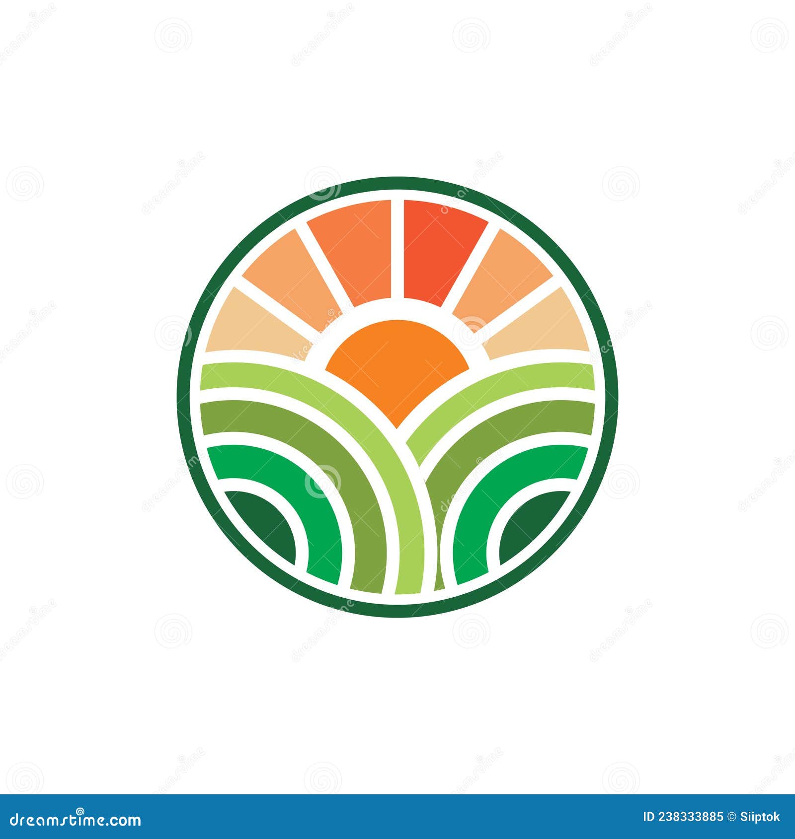 Nature Circle Farm Scape Logo Design Stock Vector - Illustration of ...