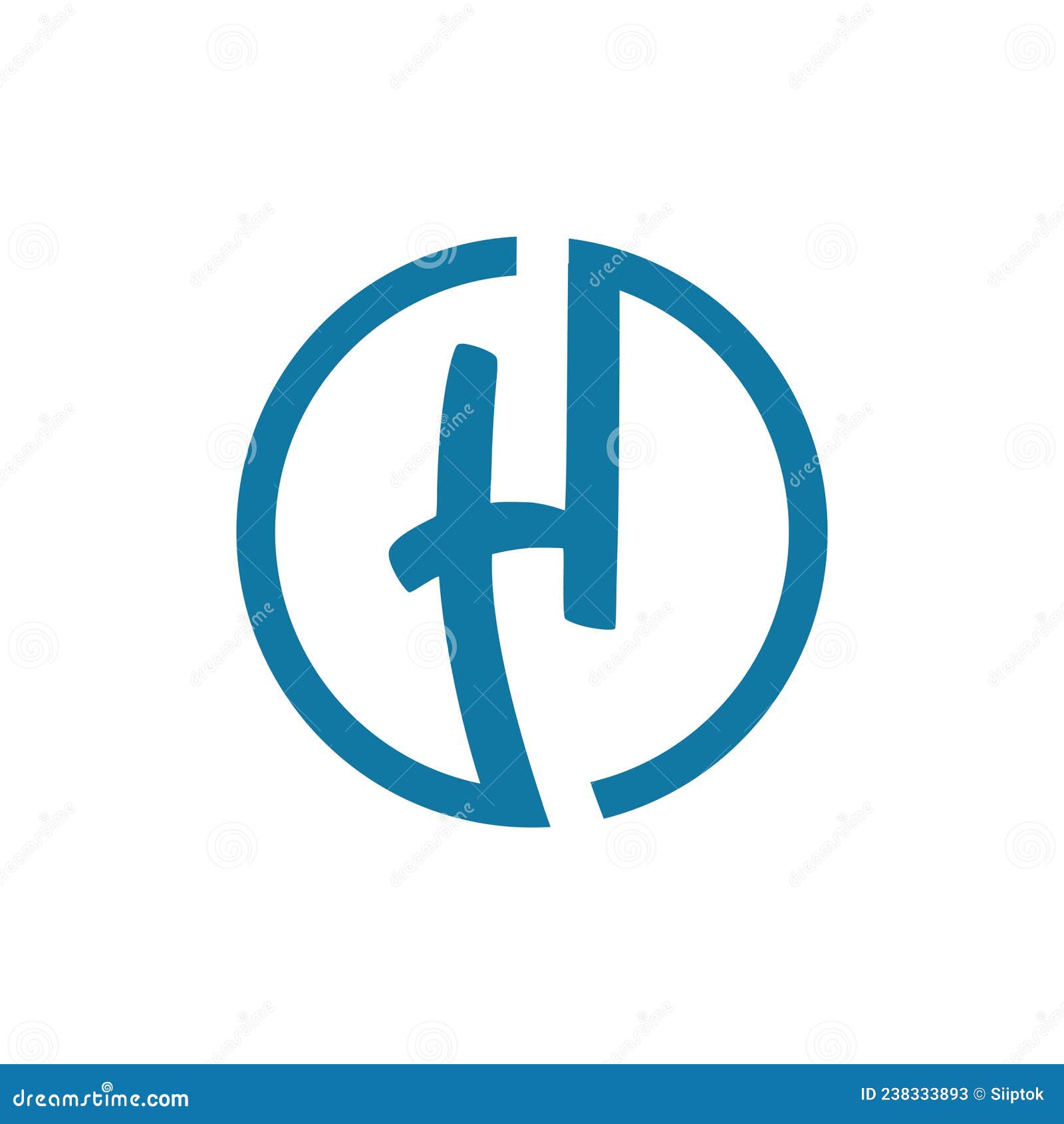 Blue Circle H Letter Logo Design Stock Vector - Illustration of curve ...