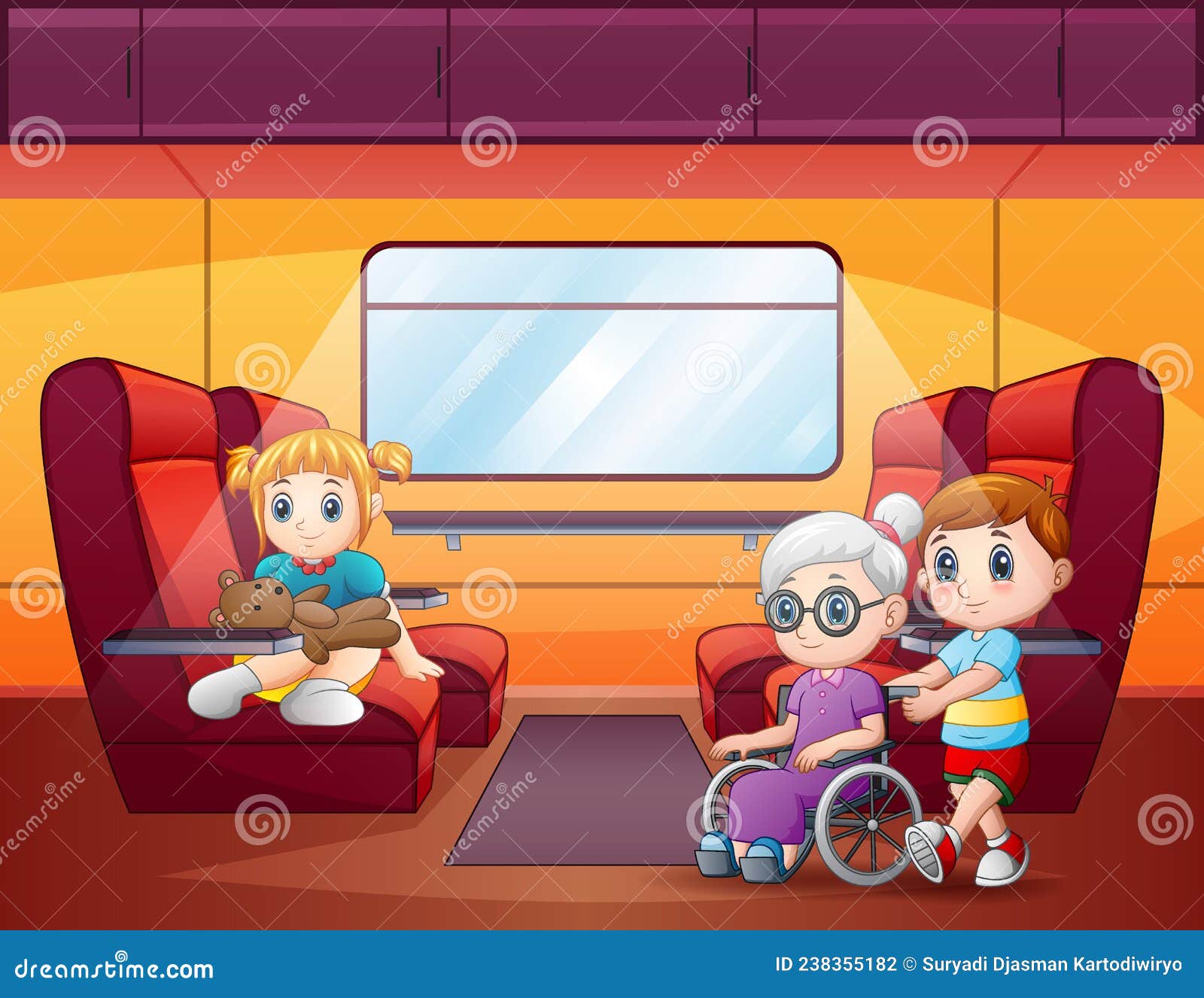 Illustration of People Inside a Subway Train Stock Vector ...
