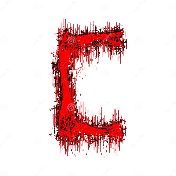 Metal Music Style Font.Bloody Letter on White Background. Stock Vector ...