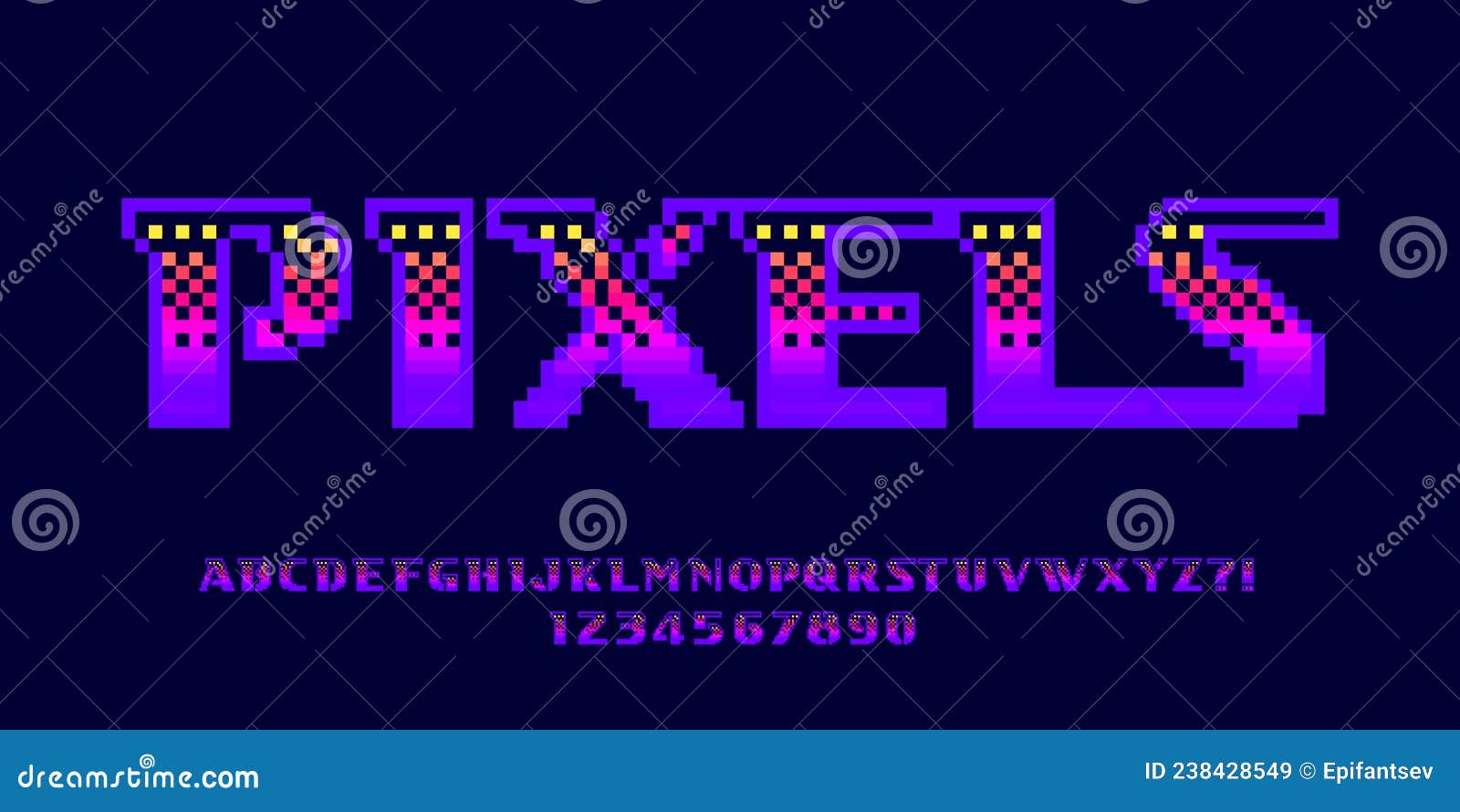 Pixels Alphabet Font. Pixel Letters and Numbers Stock Vector ...