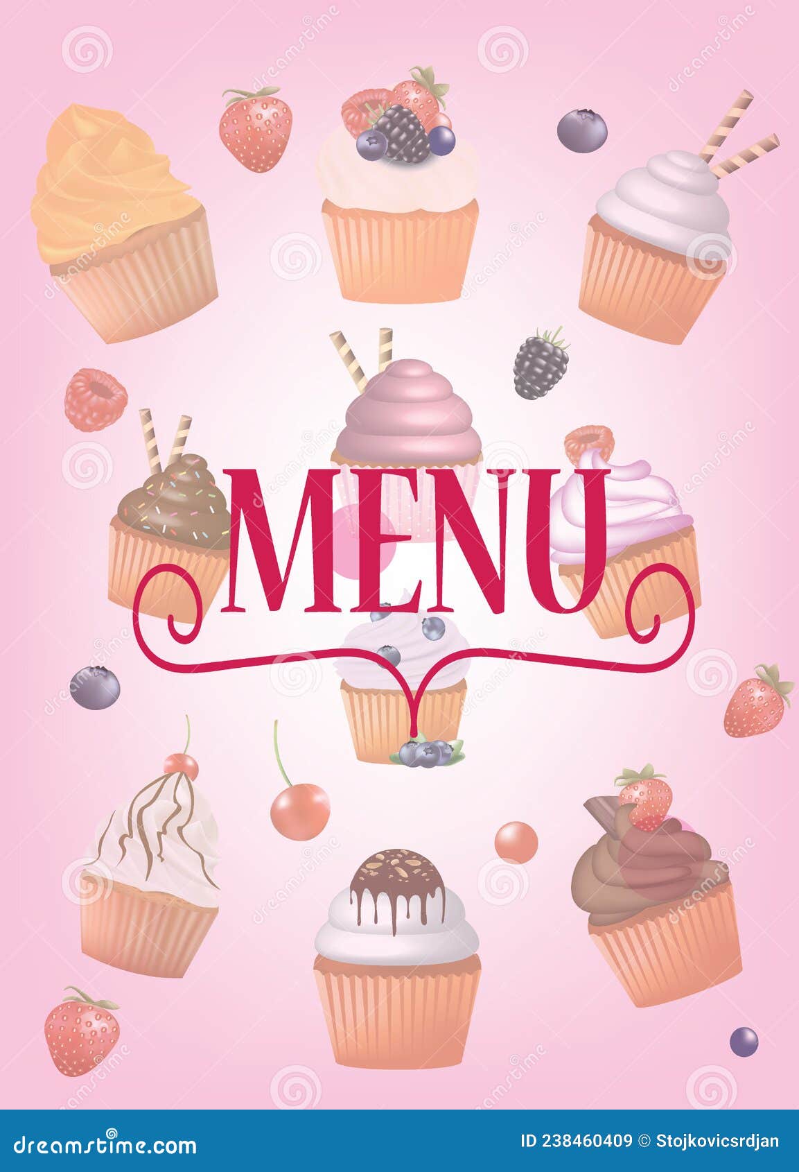 Deserts Menu Design Vector Illustration | CartoonDealer.com #238273348