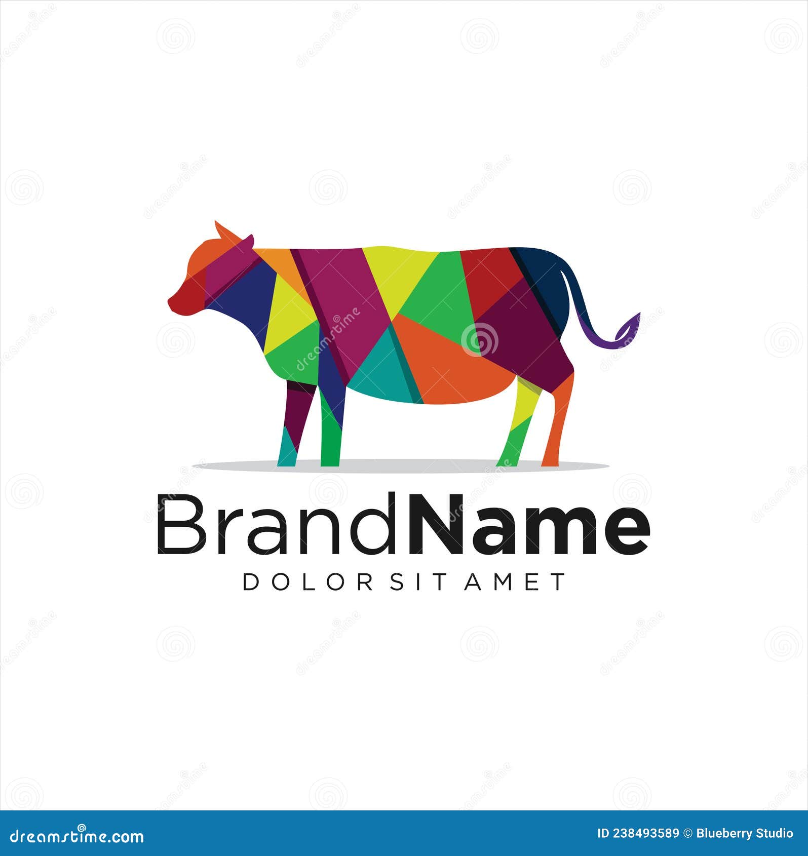 Abstract Colorful Gradient Cow Logo Suitable for Company Logos Farm ...