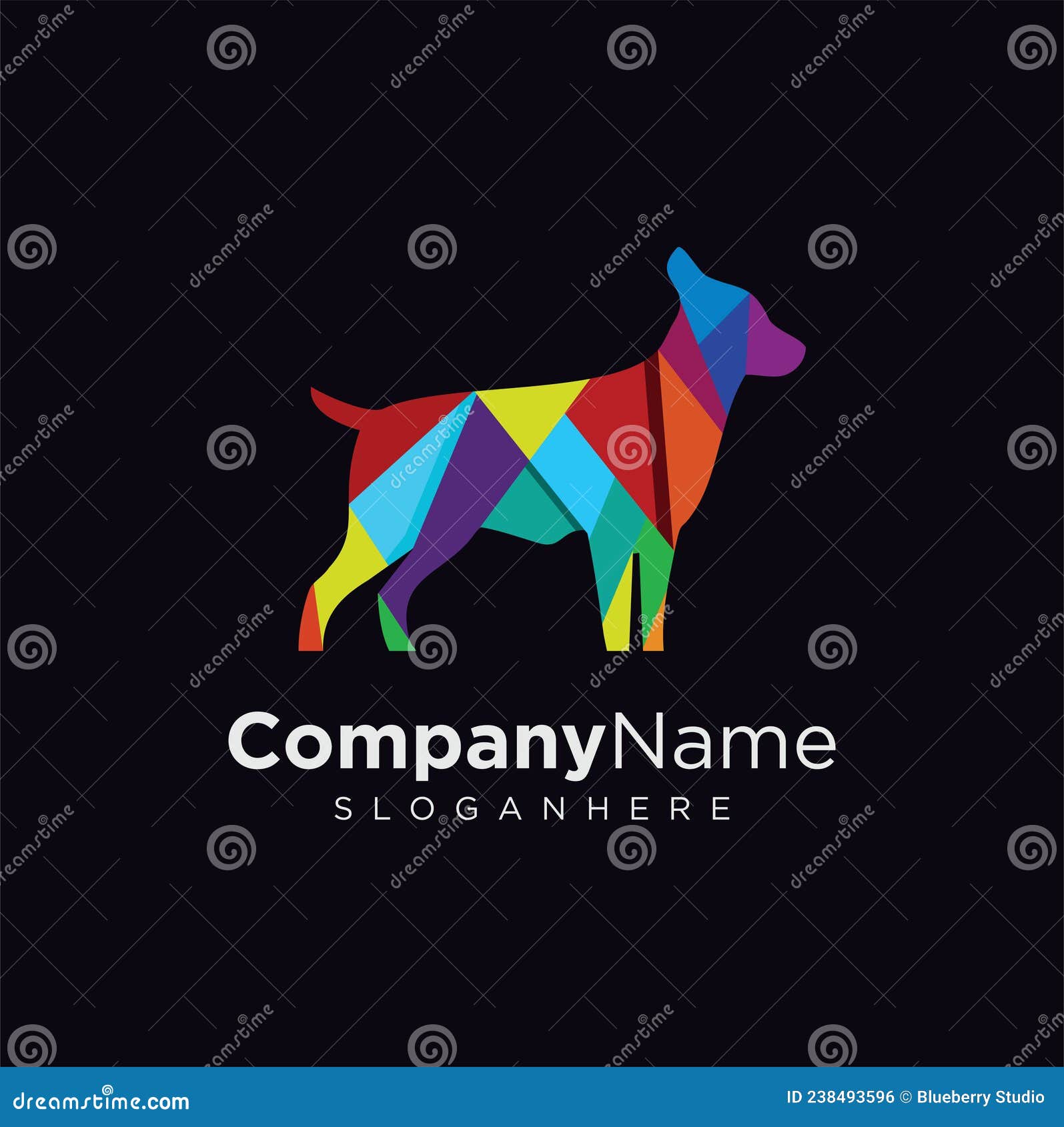 Abstract Colorful Dog Logo Suitable for Company Logo for Dog Club or ...