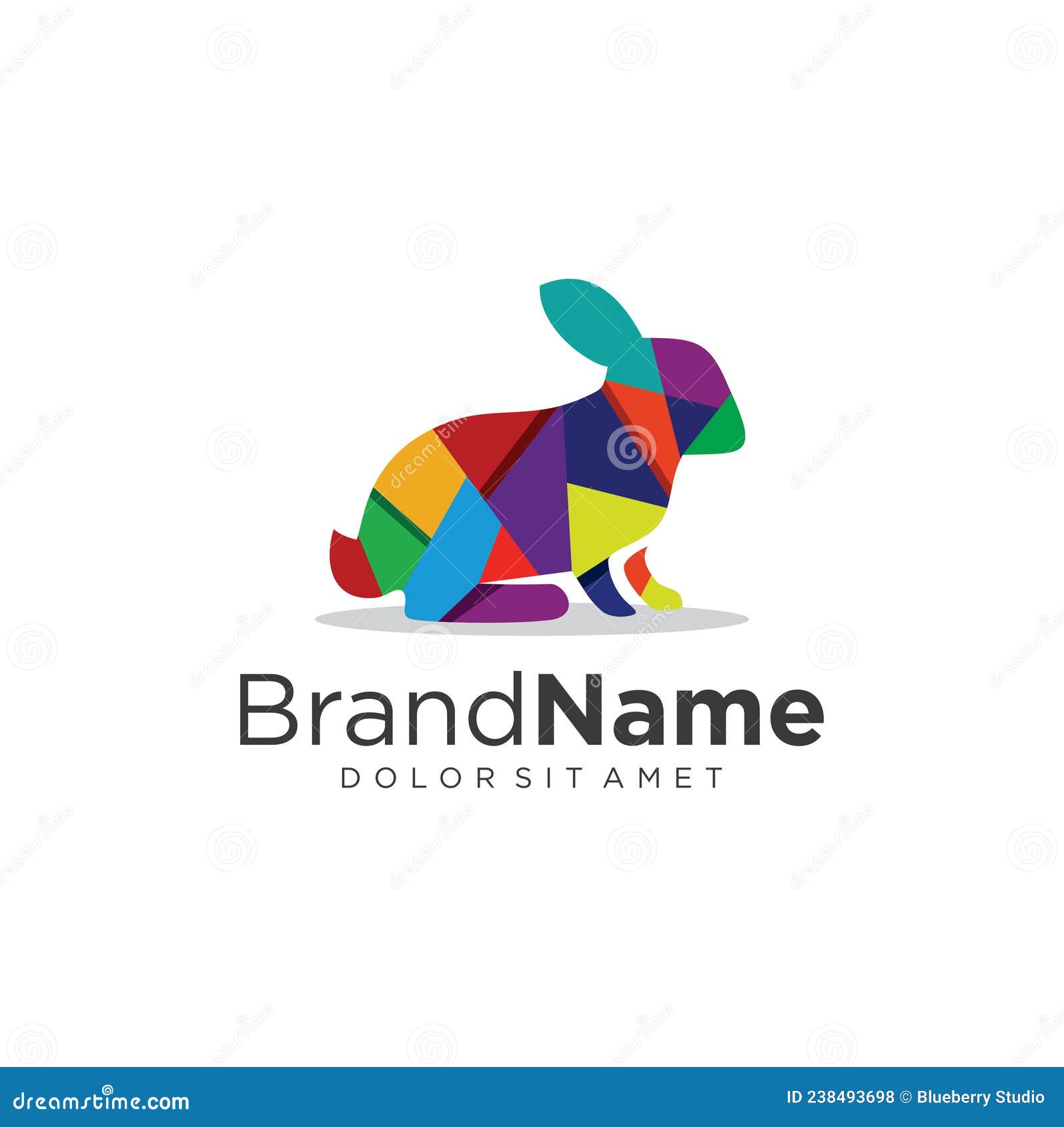 Abstract Colorful Gradient Rabbit Logo Suitable for Company Logos ...