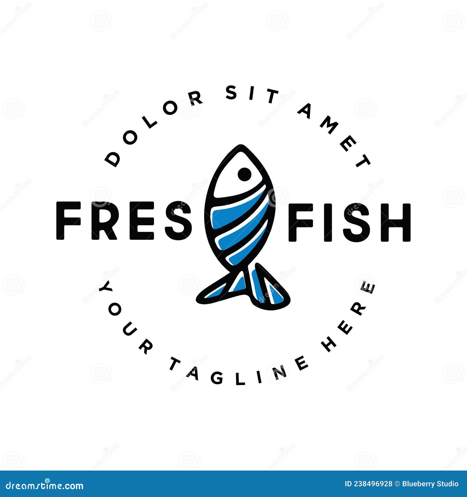Simple Menu Fresh Fish Logo Design Seafood Restaurant and Market Stock ...