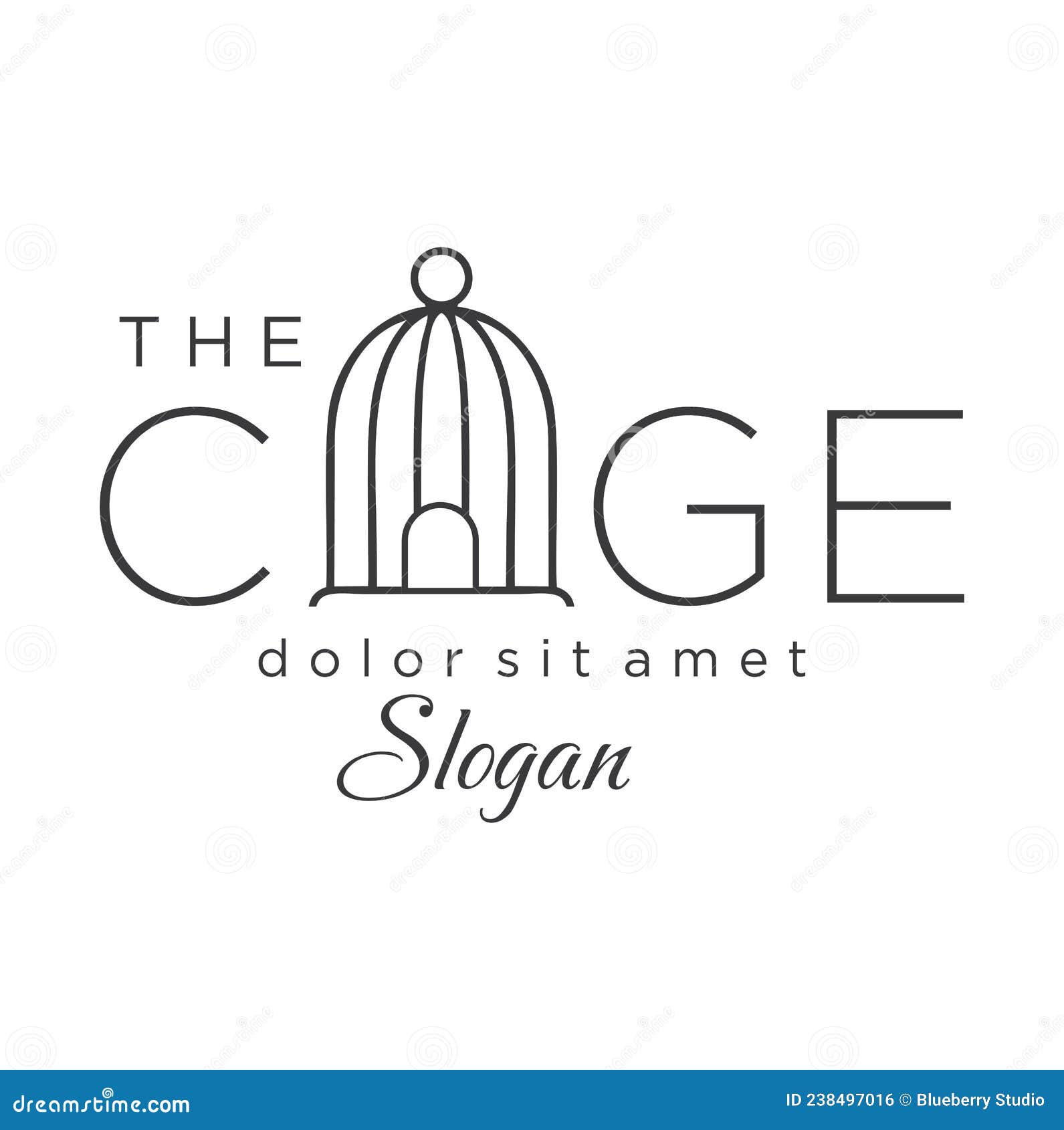 Cage Logo in Modern Line Style Black Outline Pictogram for Web Site ...